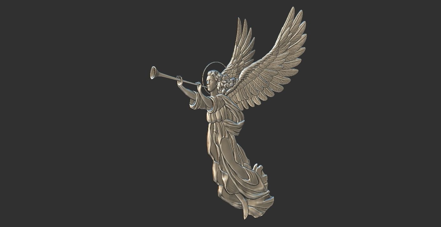 Archangel Gabriel Sounding Trumpet Horn 3D print Model CNC 3D model 3D ...