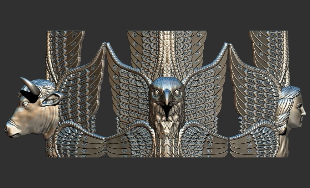 Four evangelists line symbols angel lion bull eagle 3D model 3D model ...