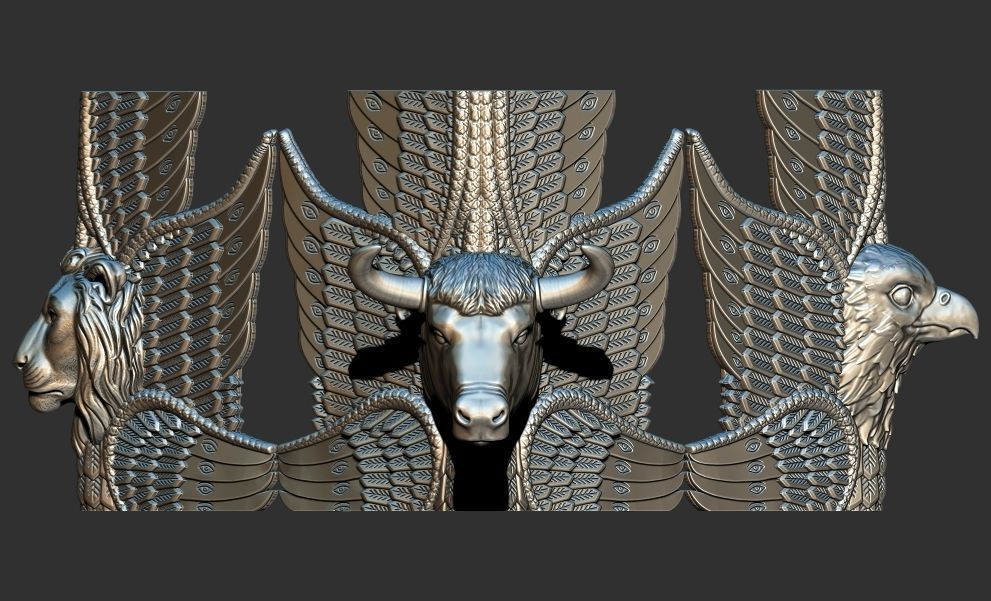 Four evangelists line symbols angel lion bull eagle 3D model 3D model ...