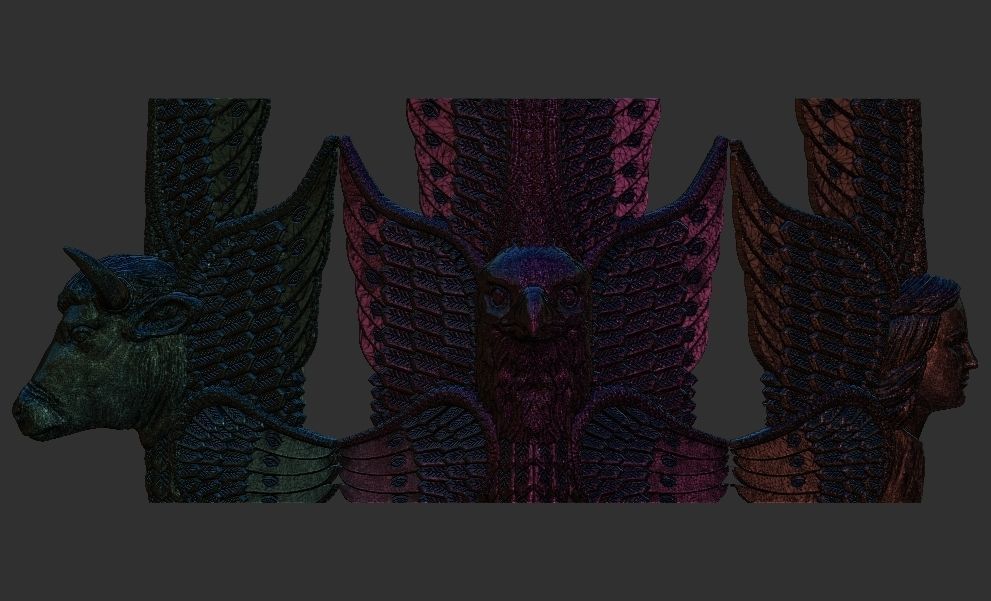 Four evangelists line symbols angel lion bull eagle 3D model 3D model ...