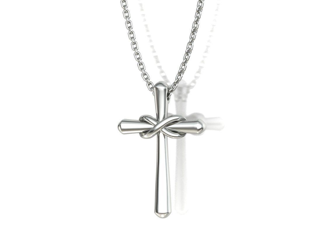 30mm Infinity Cross Necklace Pendant Endless Love Cross 3D model 3D ...