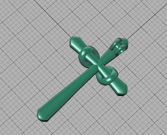 30mm Infinity Cross Necklace Pendant Endless Love Cross 3D model 3D ...