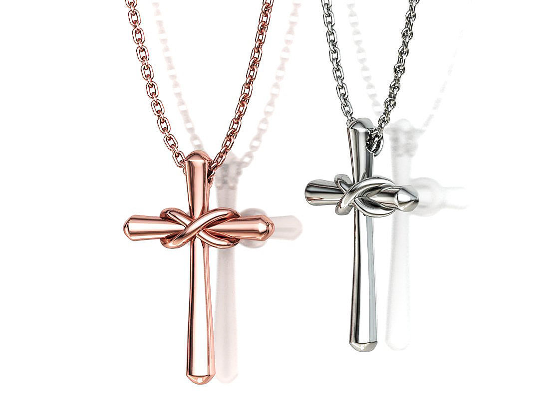 30mm Infinity Cross Necklace Pendant Endless Love Cross 3D model 3D ...
