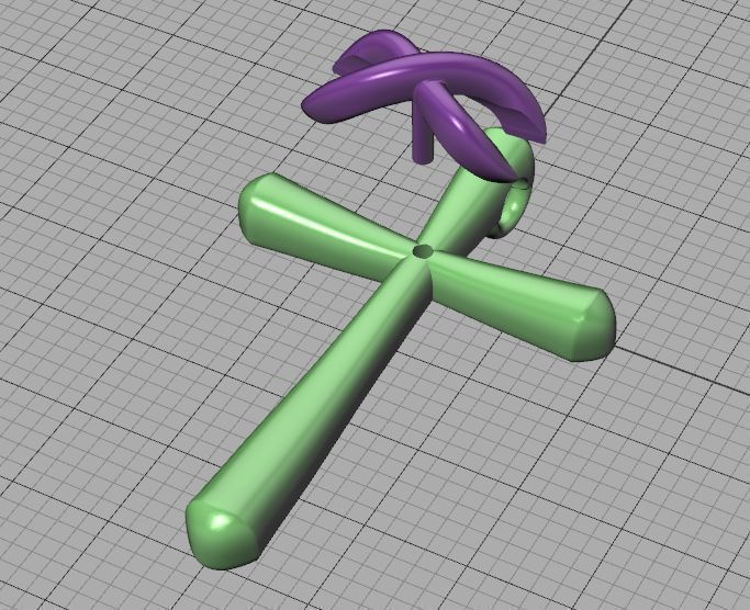 30mm Infinity Cross Necklace Pendant Endless Love Cross 3D model 3D ...