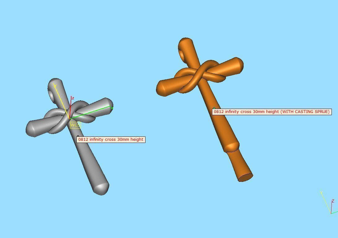 30mm Infinity Cross Necklace Pendant Endless Love Cross 3D model 3D ...