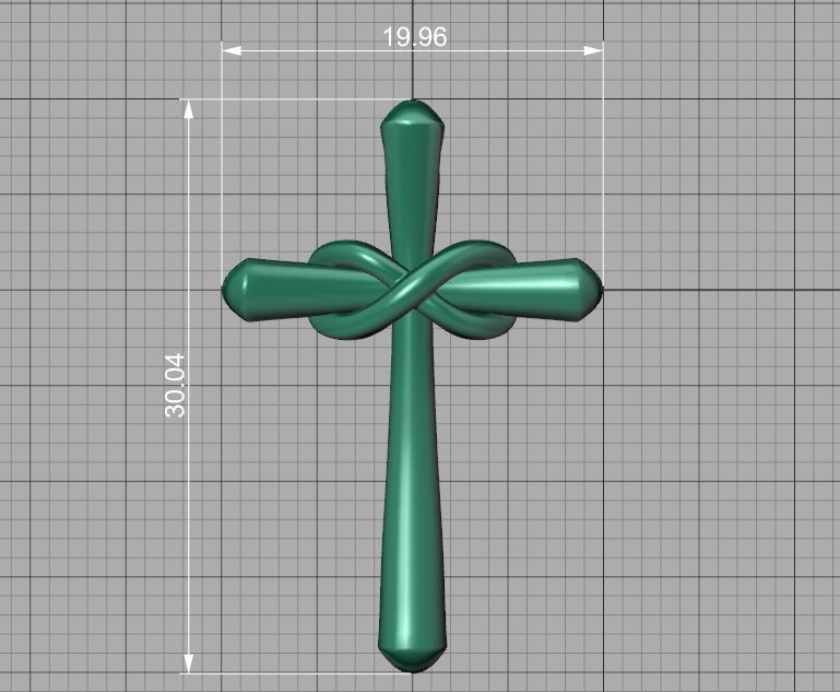 30mm Infinity Cross Necklace Pendant Endless Love Cross 3D model 3D ...