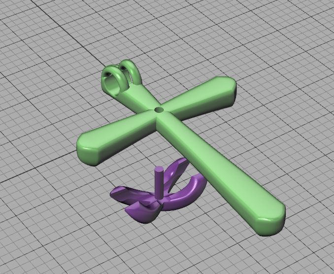 30mm Infinity Cross Necklace Pendant Endless Love Cross 3D model 3D ...