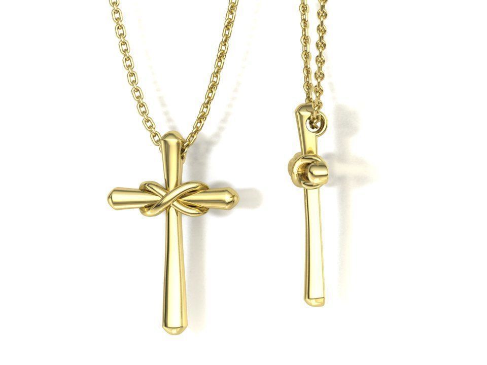 30mm Infinity Cross Necklace Pendant Endless Love Cross 3D model 3D ...
