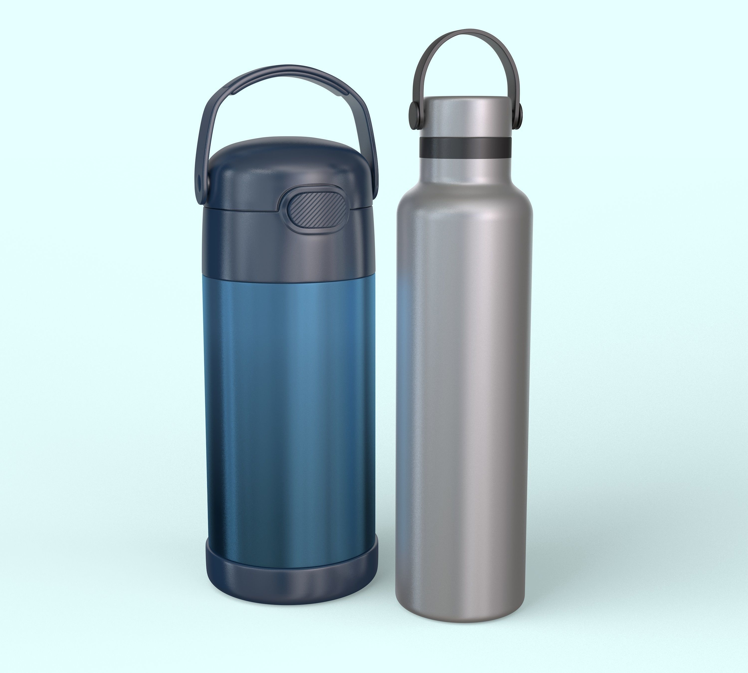 Thermos Bottles Set 3D model | CGTrader