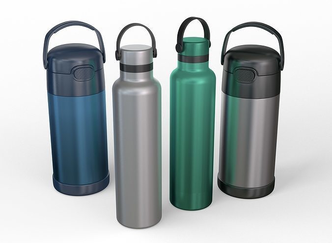 Thermos Bottles Set 3D model | CGTrader