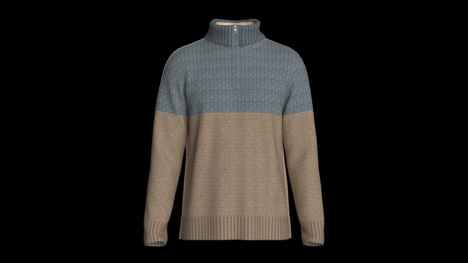 Male knit long sleeve 3D model animated | CGTrader