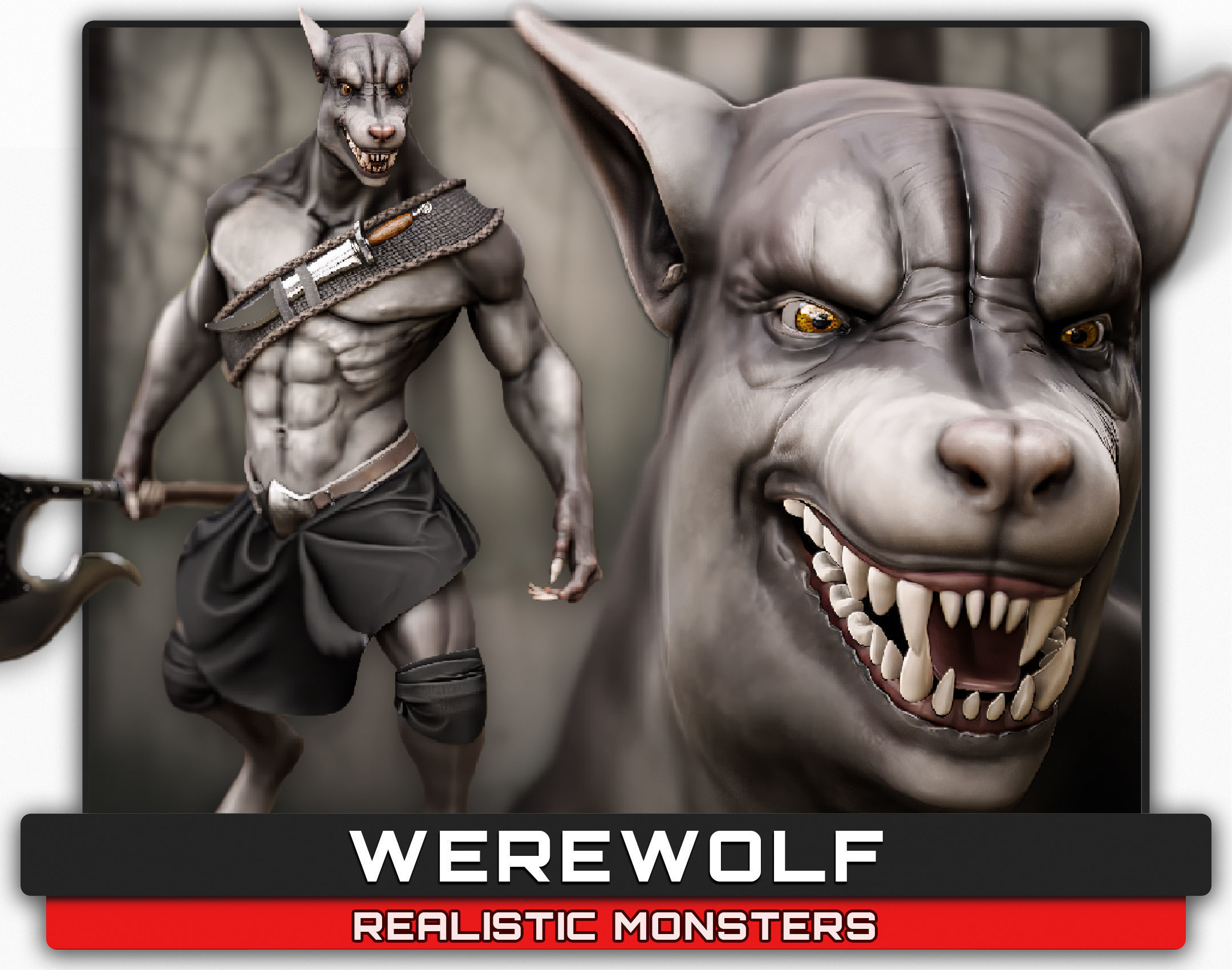 3D model Werewolf Lycanthrope - Animated Beast - Predator - Moon - 25 ...