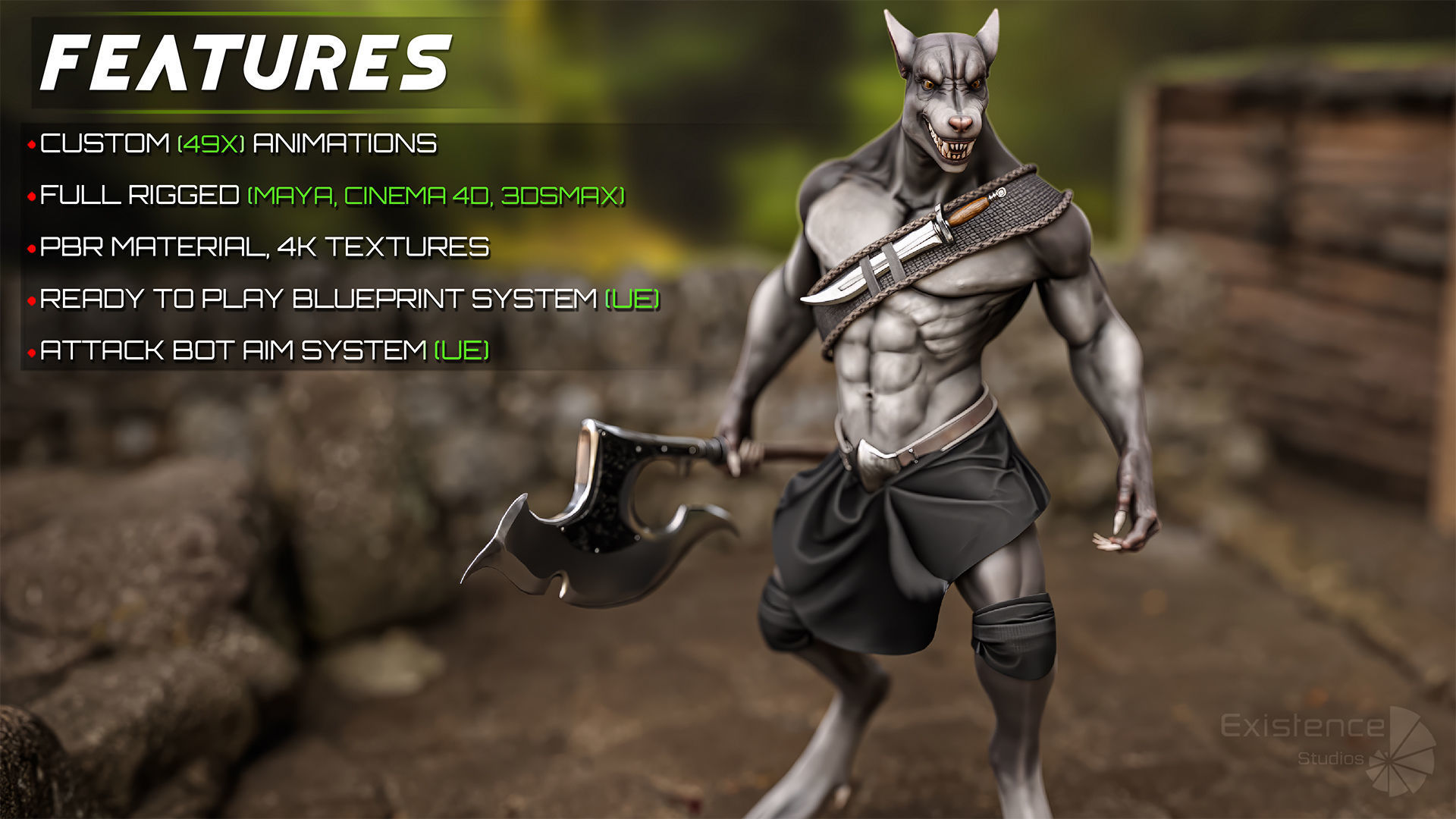 3D model Werewolf Lycanthrope - Animated Beast - Predator - Moon - 25 ...