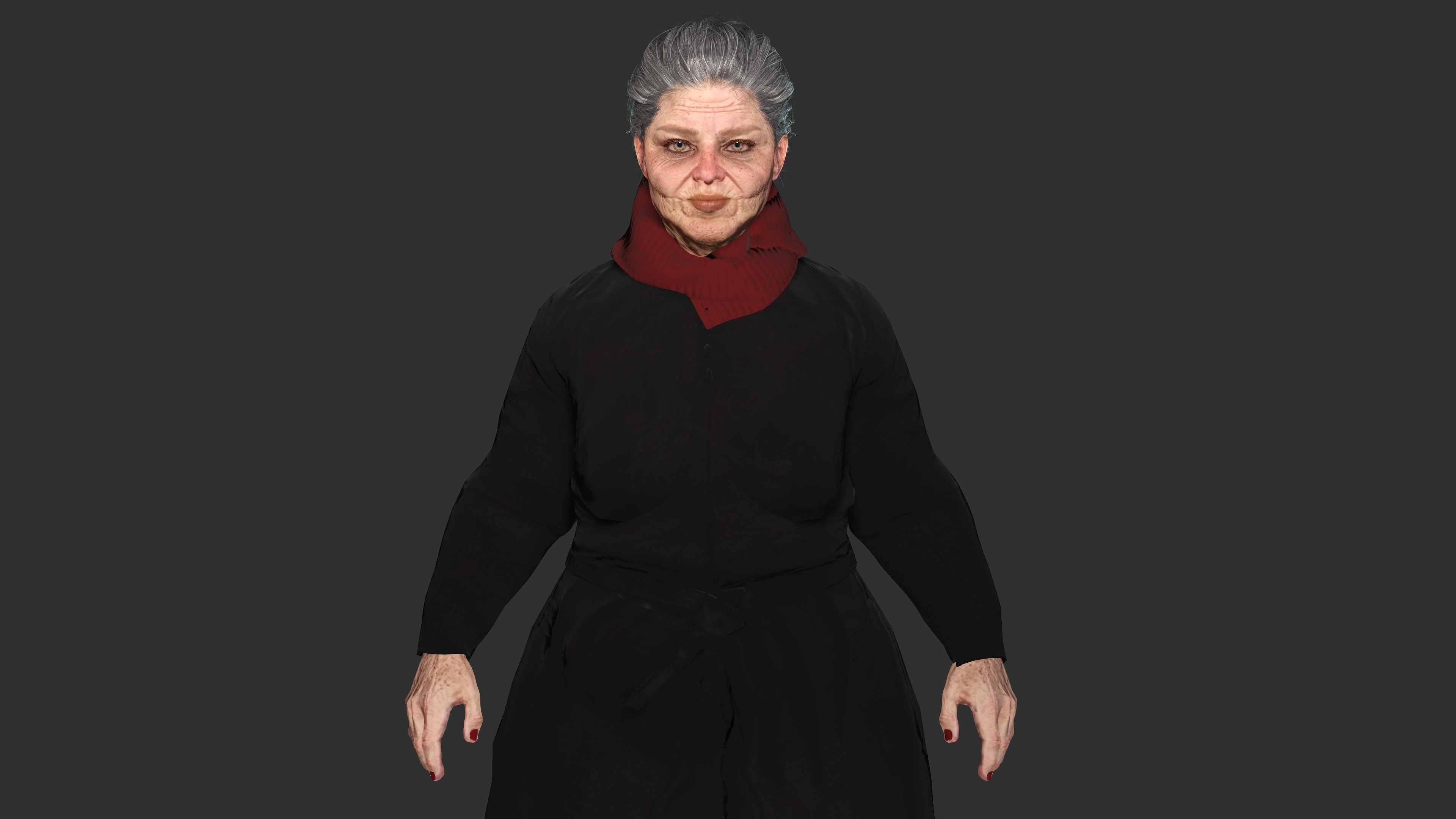 3D model Grandma Nina - AAA Old Woman Realistic Character VR / AR / low ...