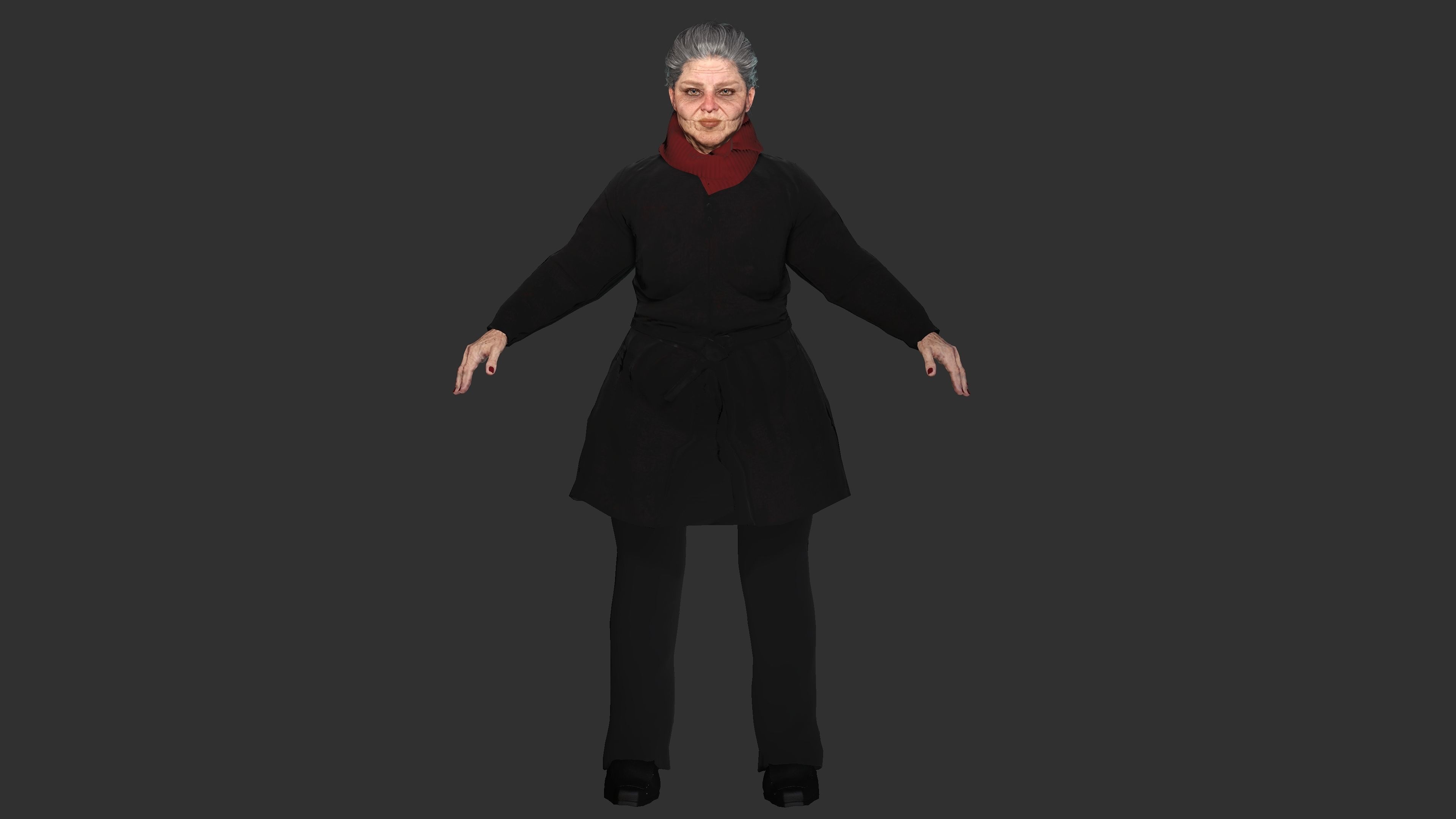 3D model Grandma Nina - AAA Old Woman Realistic Character VR / AR / low ...