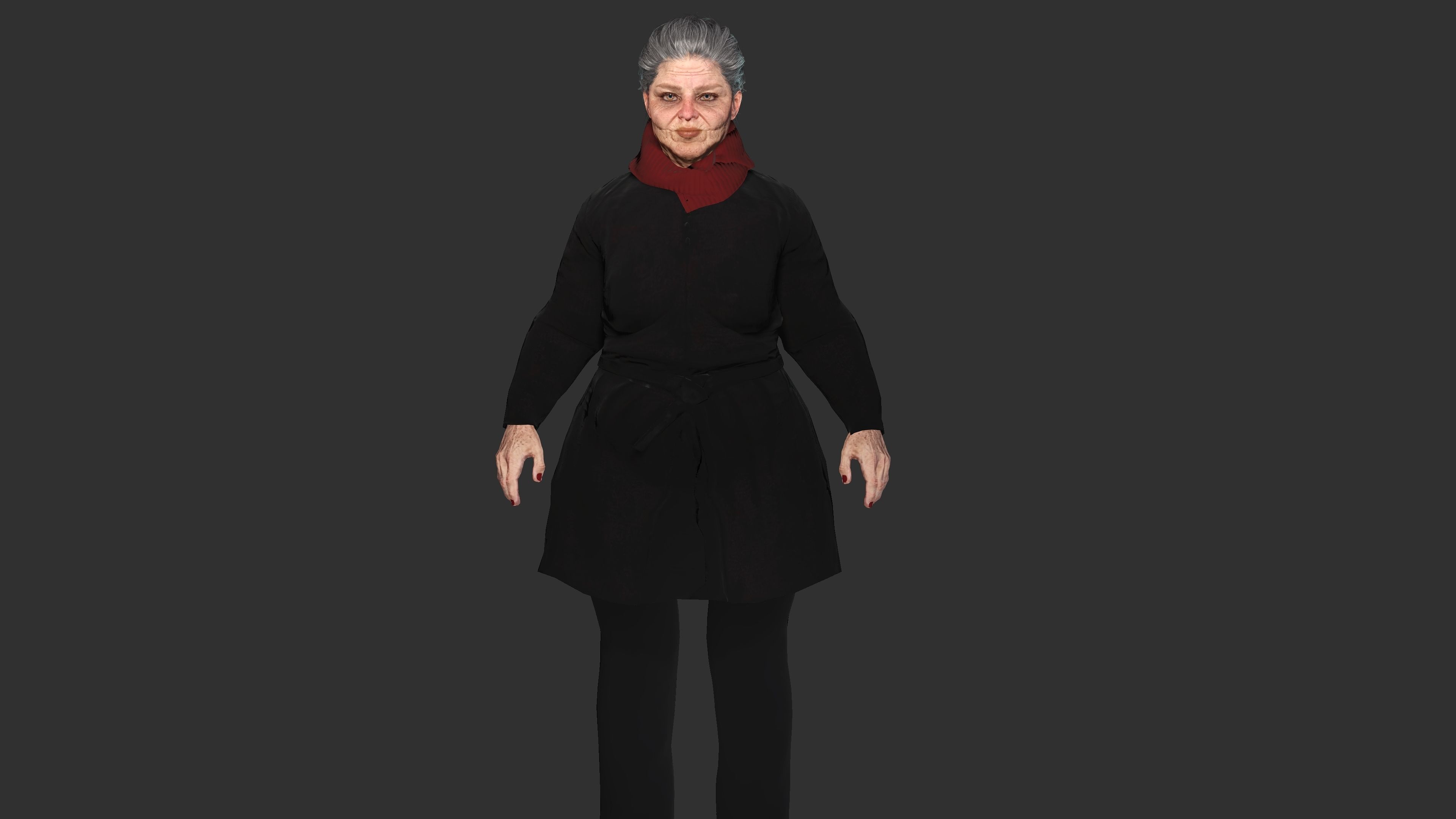 3D model Grandma Nina - AAA Old Woman Realistic Character VR / AR / low ...