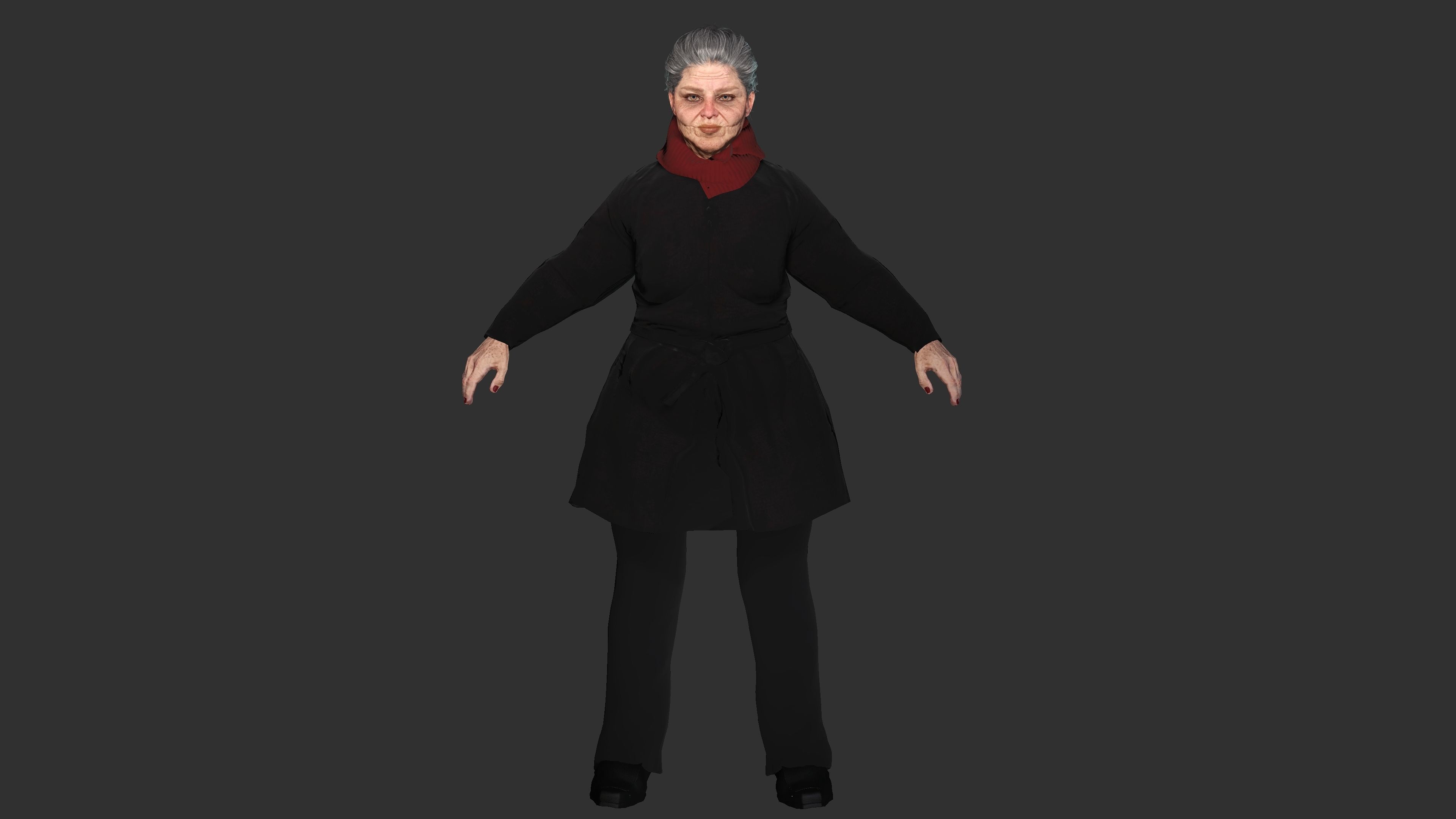 3D model Grandma Nina - AAA Old Woman Realistic Character VR / AR / low ...