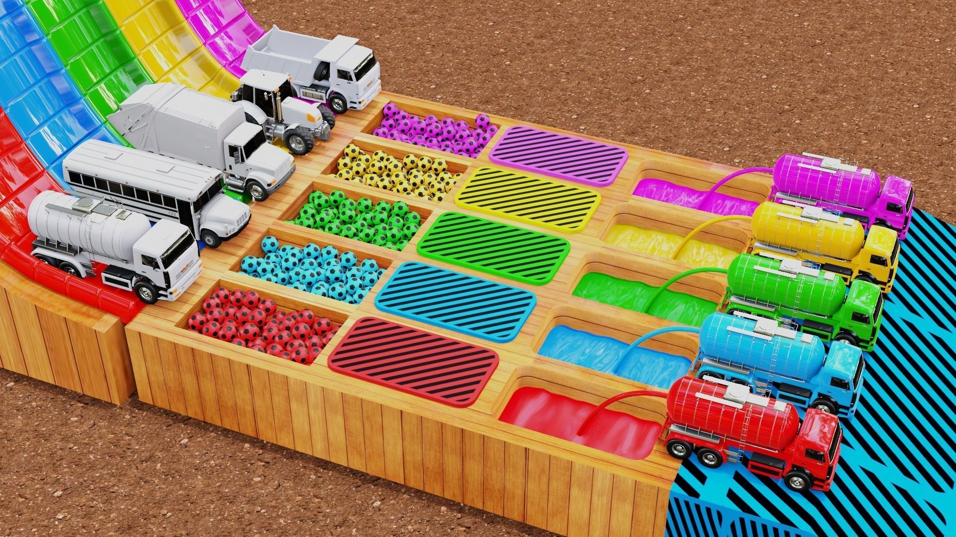 Vehicle Dibbing on the Color pool 3D model animated | CGTrader