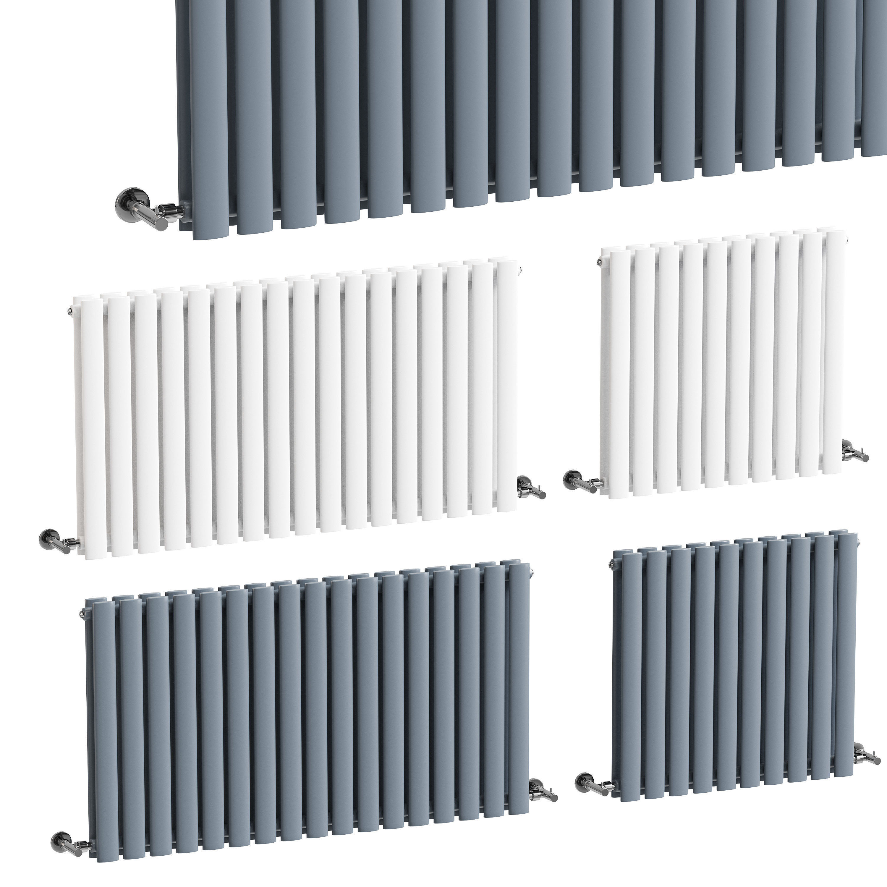 Milano Aruba Anthracite Horizontal Designer Radiator 3D model | CGTrader