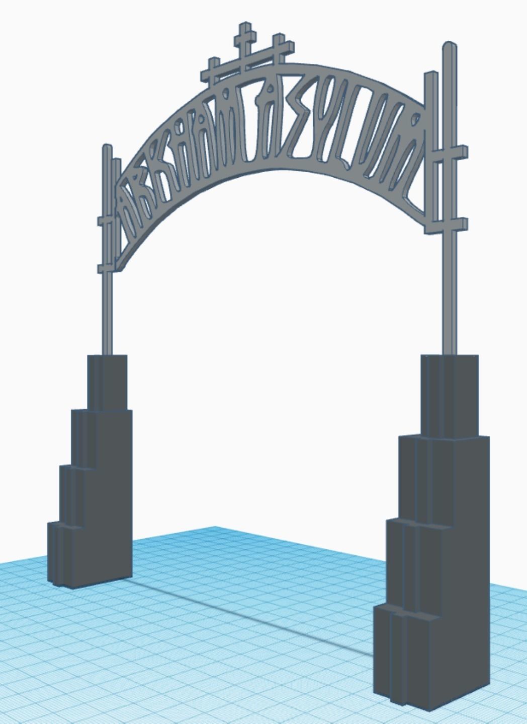 Batman The Animated Series Arkham Asylum Gate Sign 3D model 3D ...