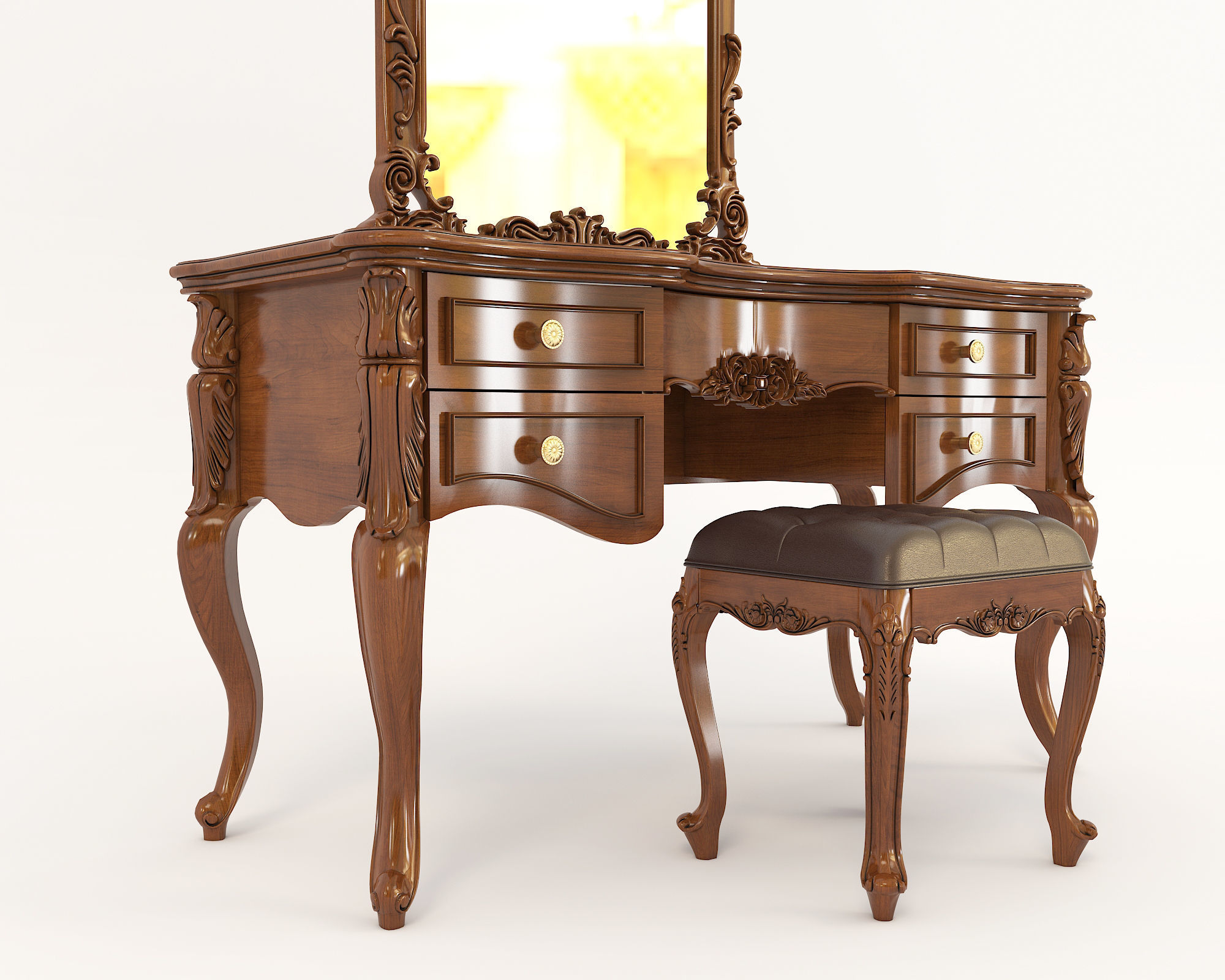 Classic European style Dressing Table 12 3D model | CGTrader