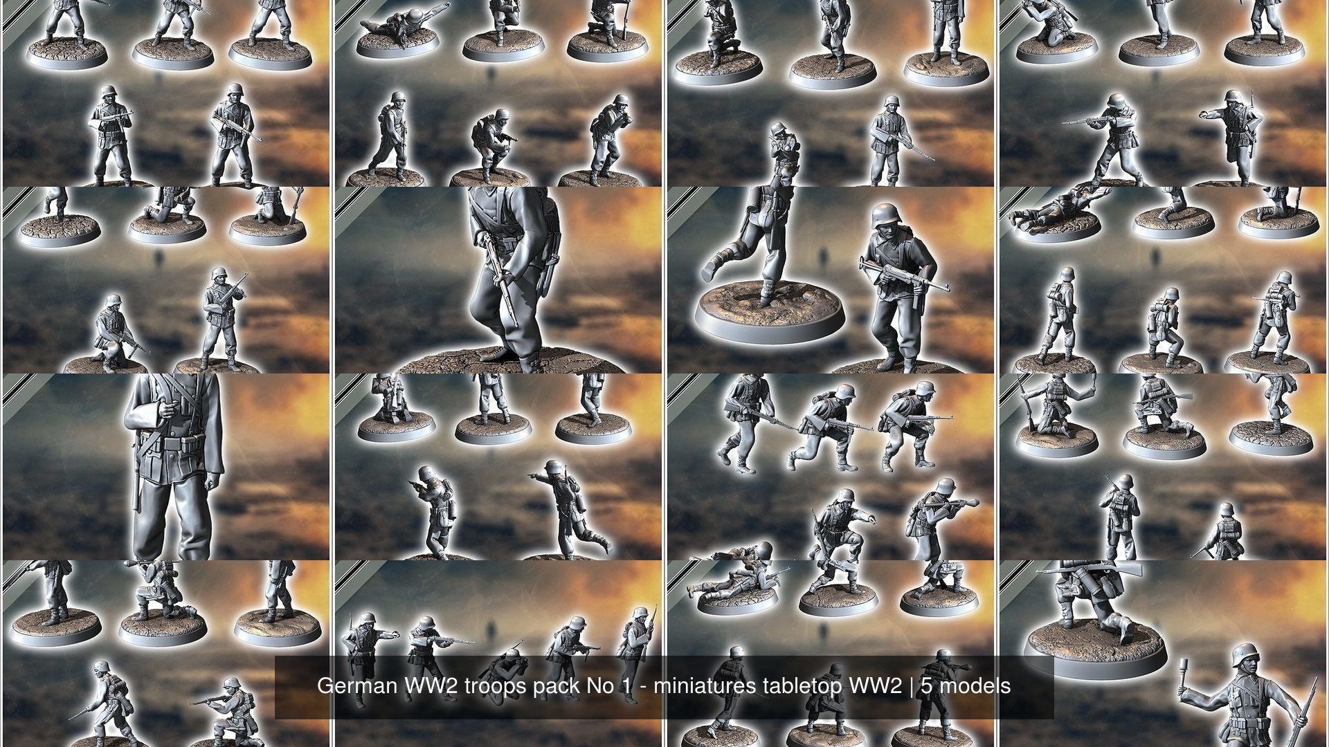 German WW2 troops pack No 1 - miniatures tabletop WW2 3D Model ...