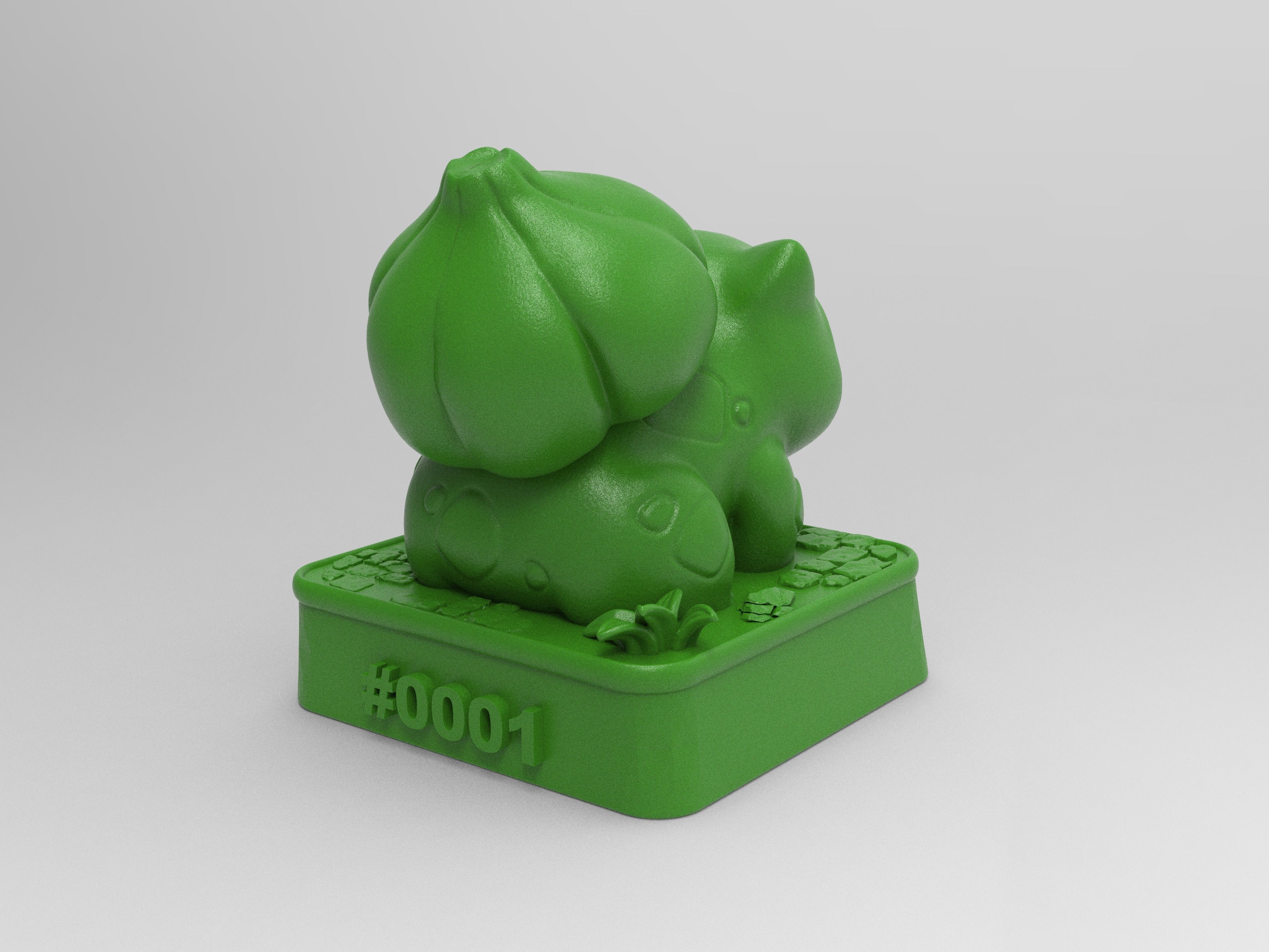 Bulbasaur 0001 Keycap - 3D Model File STL 3D model 3D printable | CGTrader