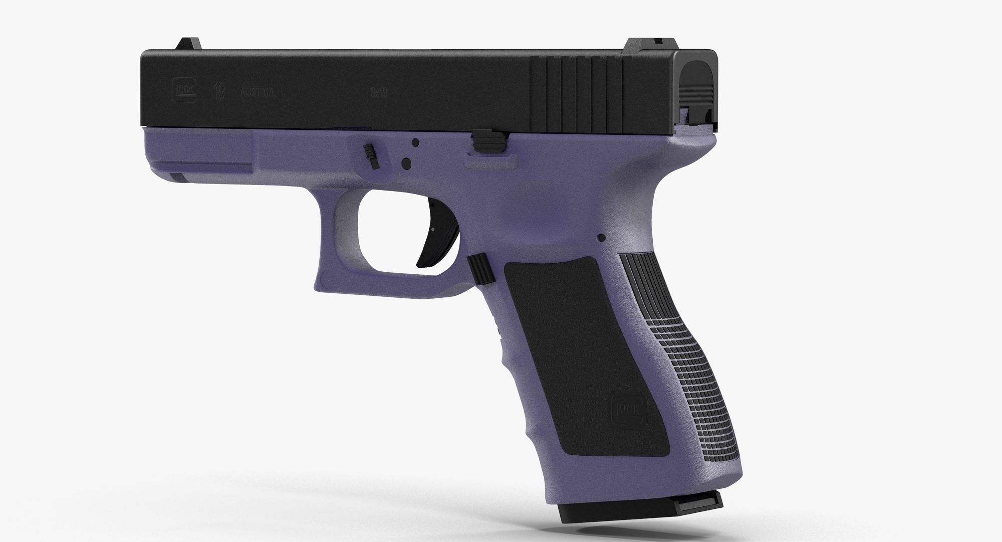3D model Glock 19 Purple VR / AR / low-poly | CGTrader