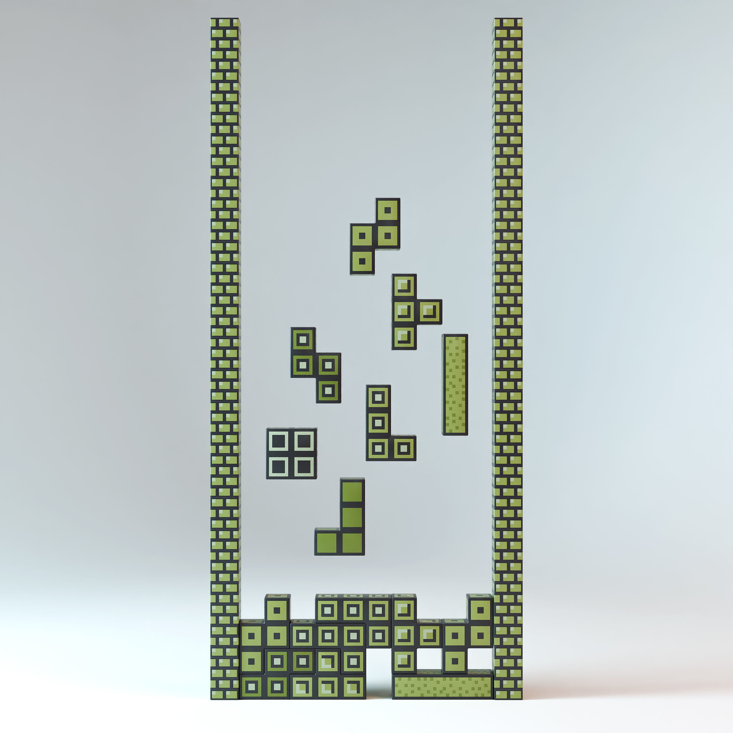 3D Retro Tetris Concept Screen 3D model | CGTrader