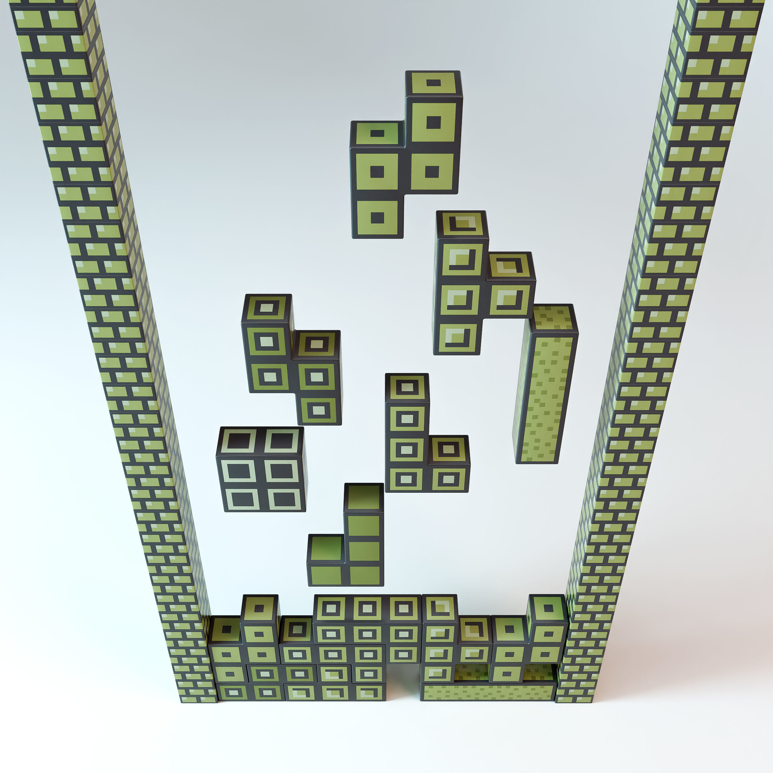 3D Retro Tetris Concept Screen 3D model | CGTrader