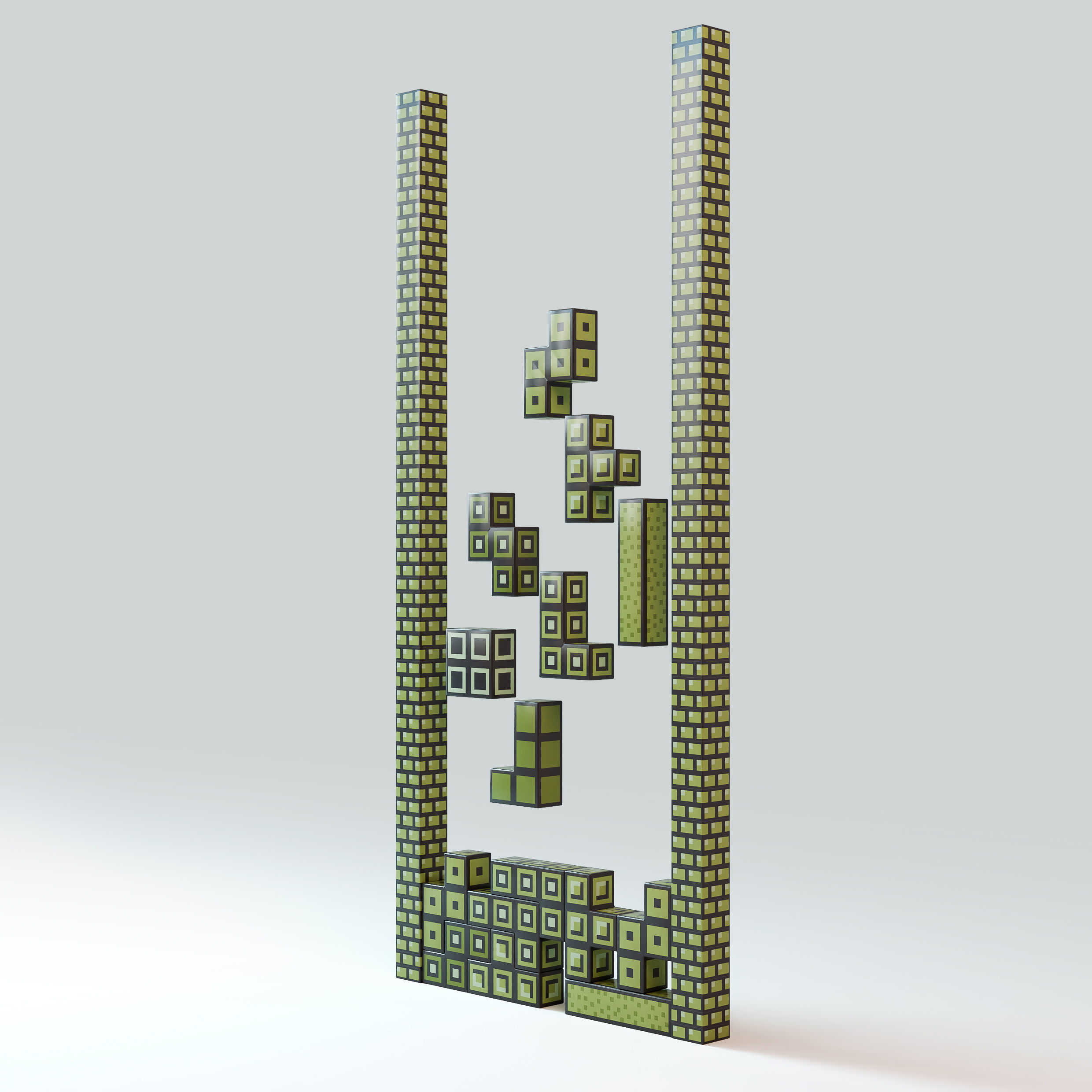3D Retro Tetris Concept Screen 3D model | CGTrader
