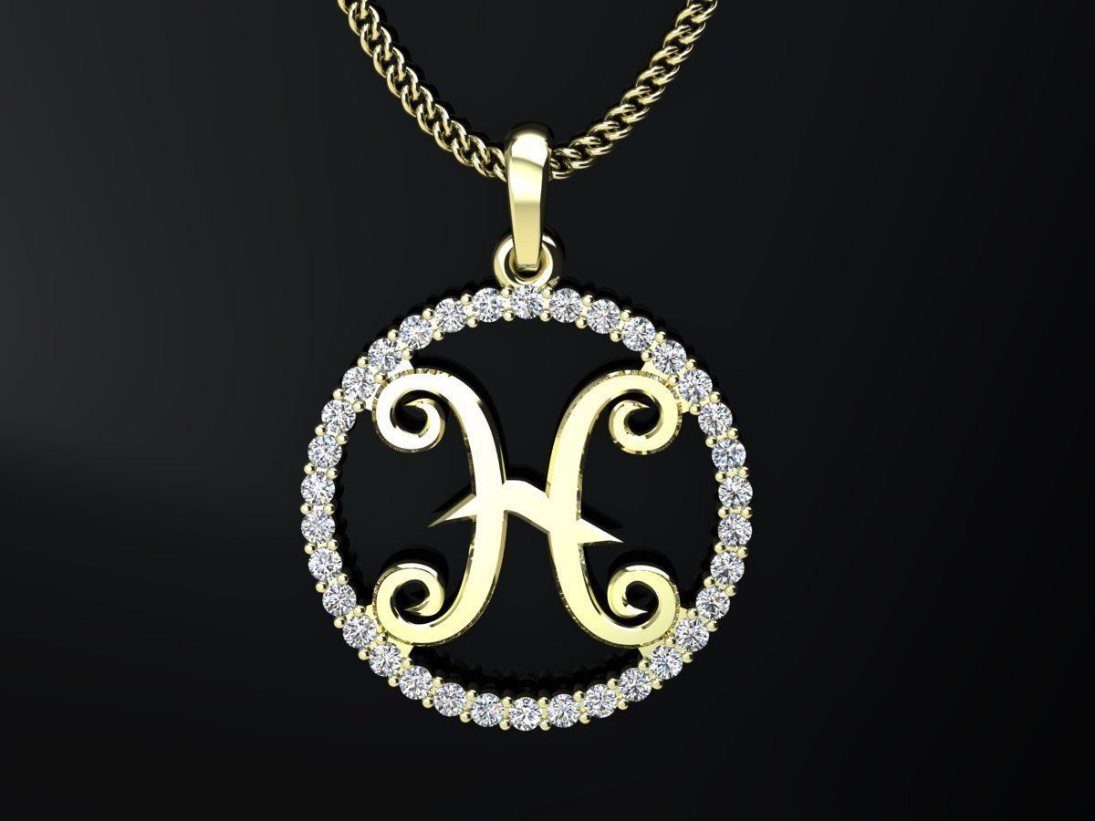 Pendant zodiac Pisces sign for 3d print 3D model 3D printable | CGTrader