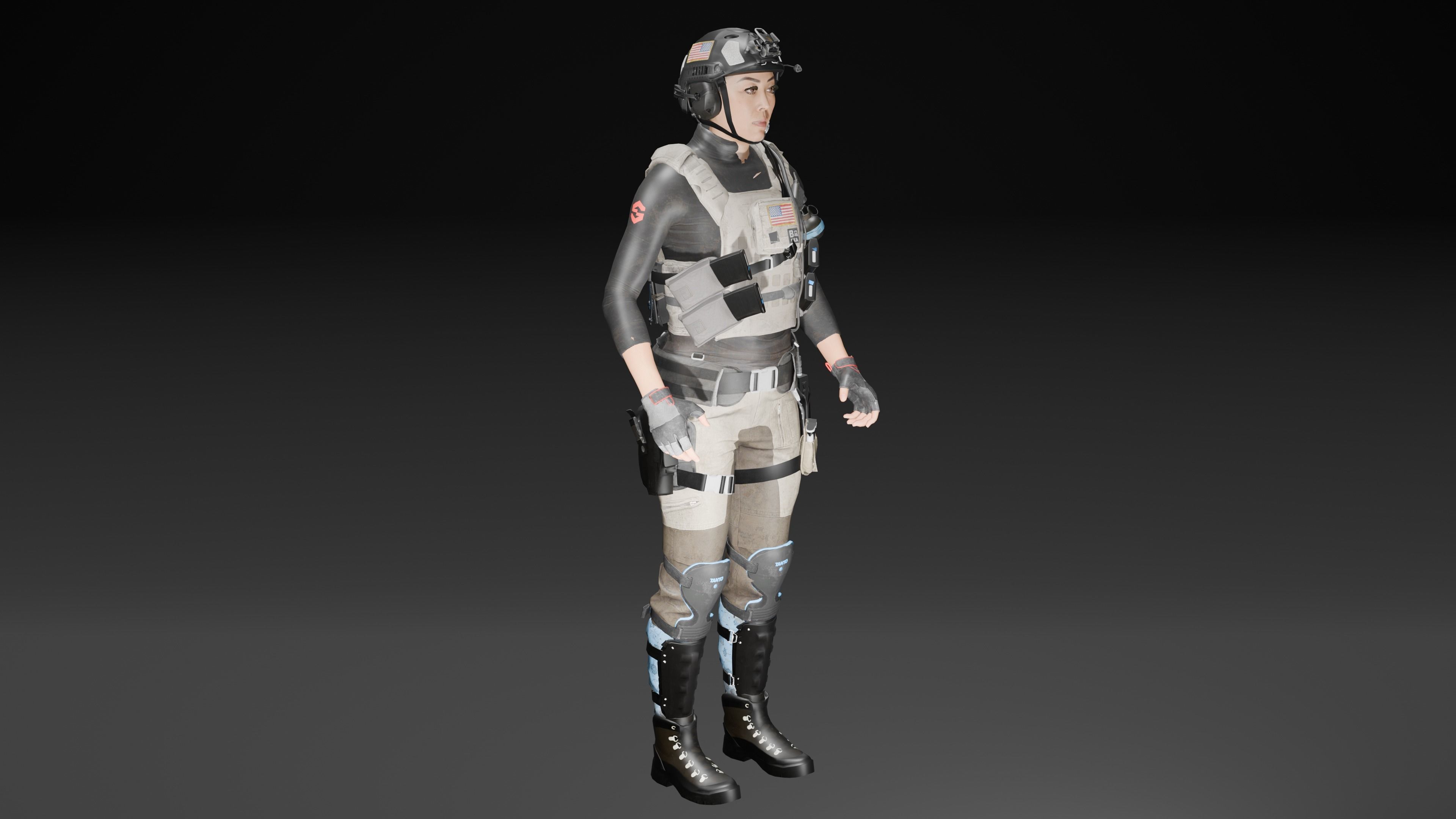 Akira Operator Skin Warzone 3D model rigged | CGTrader
