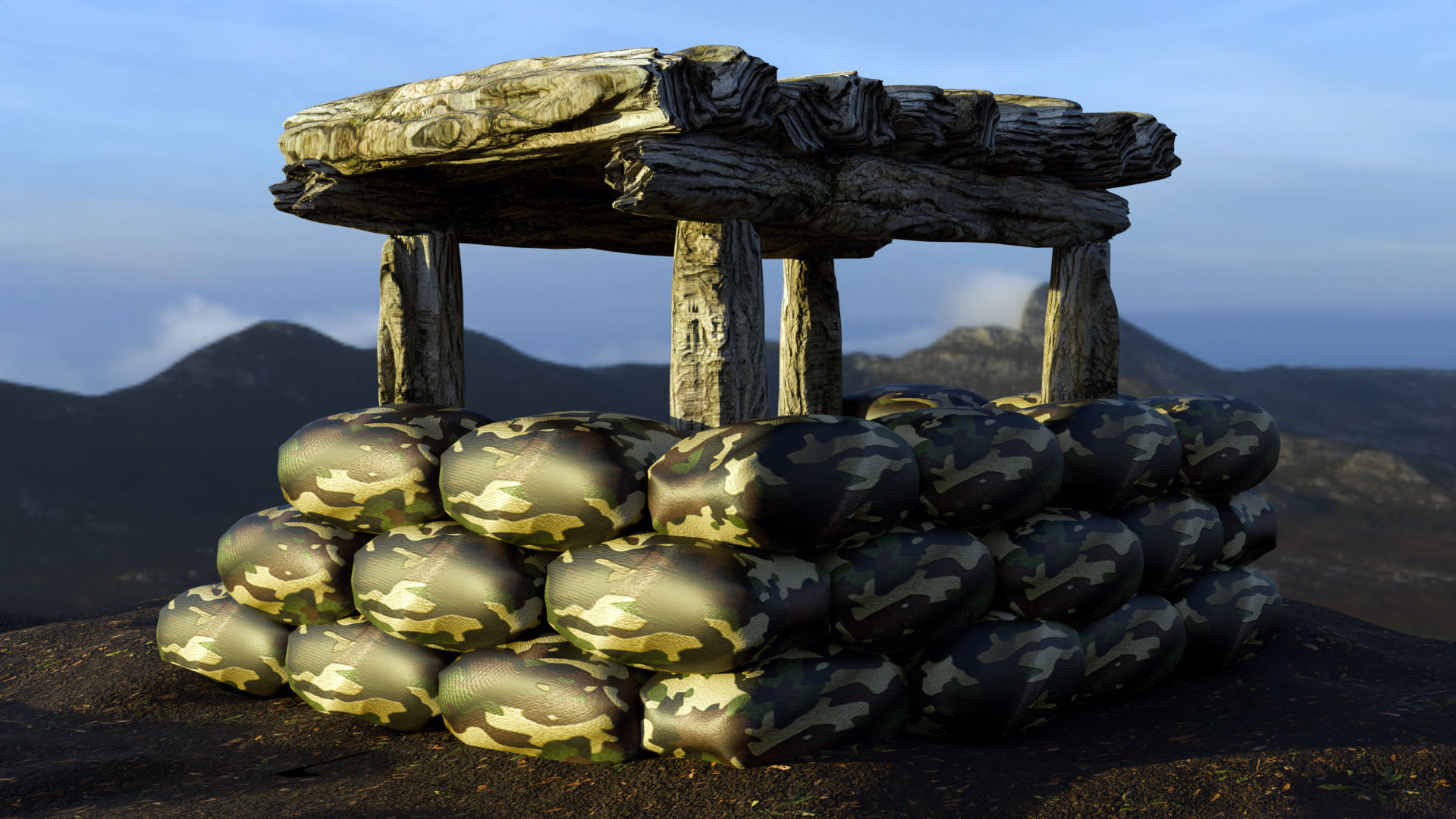 3D model Military Army Bunker 3D Model - Blender Cycles Render VR / AR ...