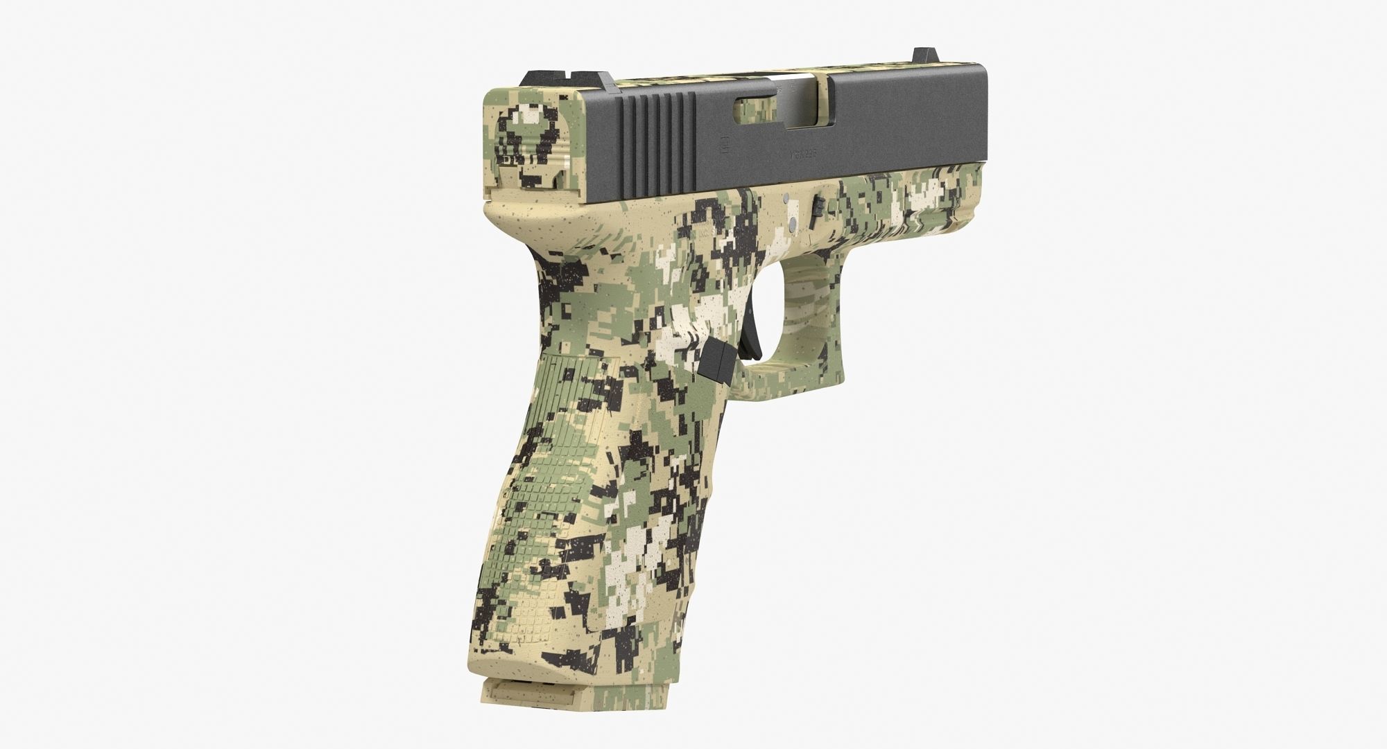 3D model Glock 19 Camouflage Green VR / AR / low-poly | CGTrader