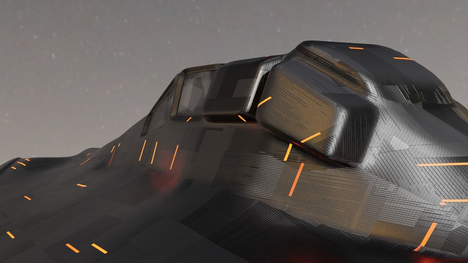 3D model Aircraft Commercial Spaceship Cockpit Game ready VR / AR / low ...