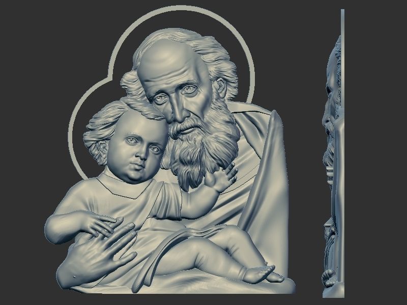 Saint Joseph With little jesus 3d printable model cnc 3D model 3D ...