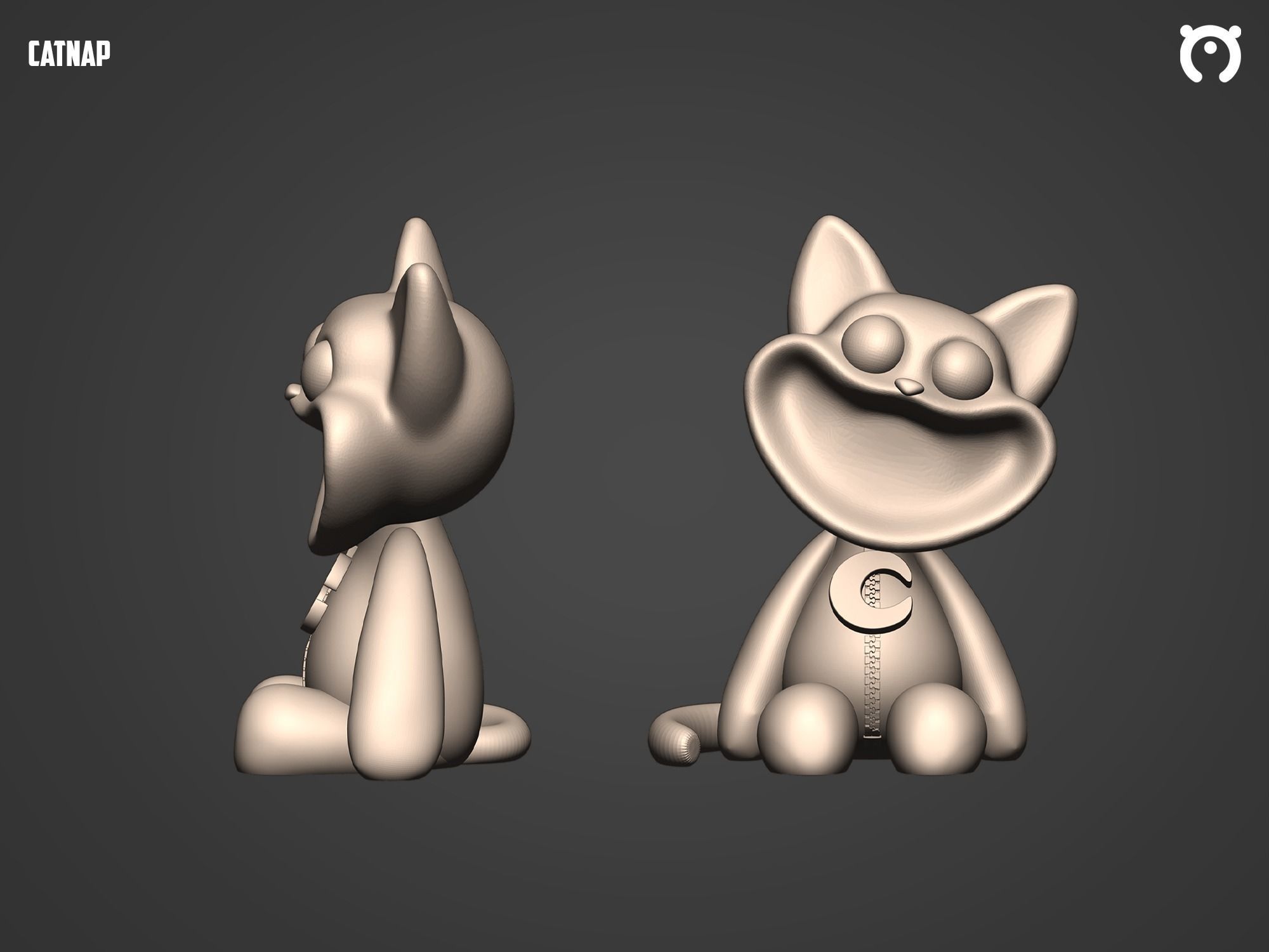 Catnap - Smiling Critters 3D model 3D printable | CGTrader