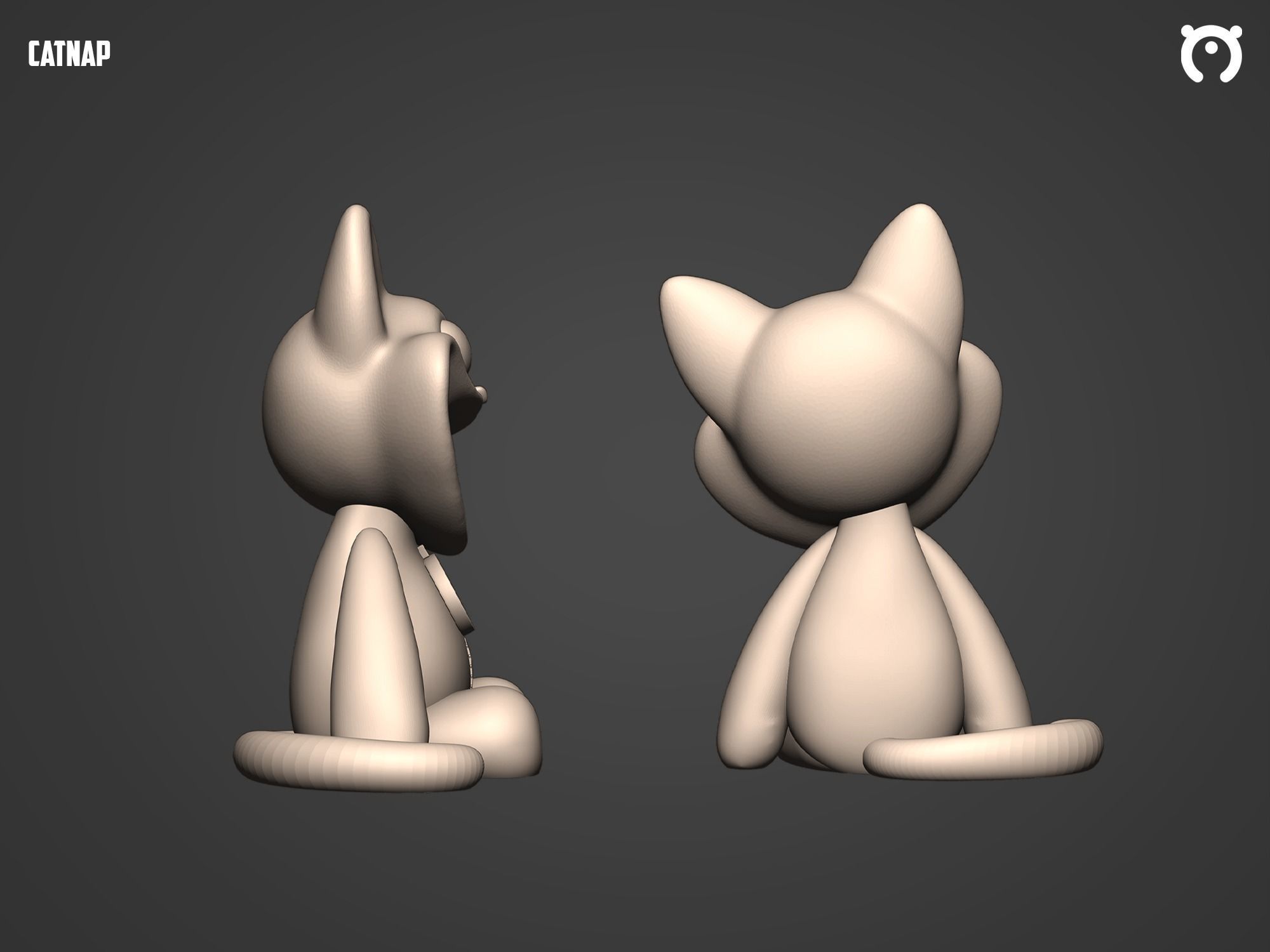 Catnap - Smiling Critters 3D model 3D printable | CGTrader