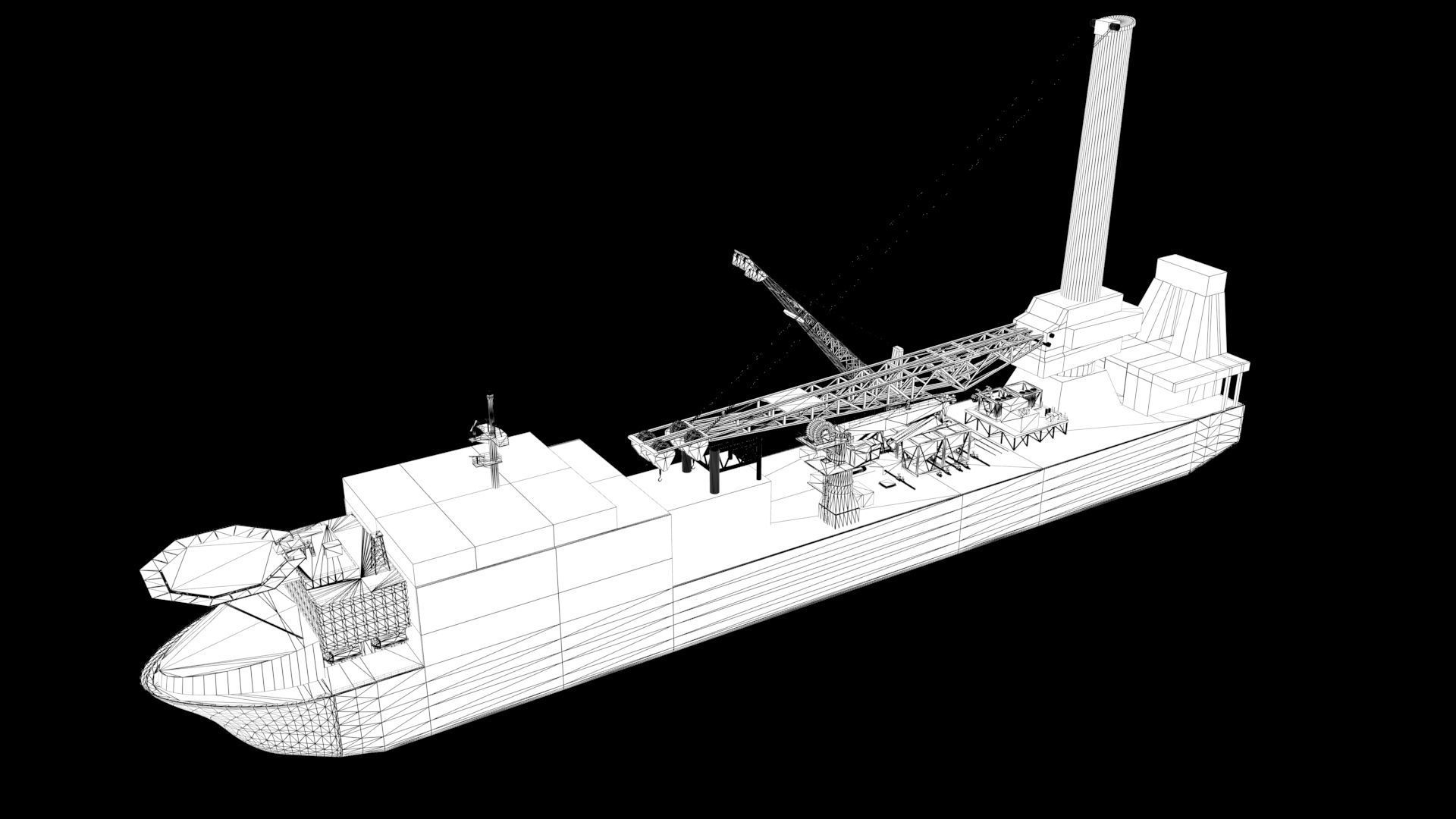 Ship DELMA 2000 Pipelay Crane Vessel 3D model | CGTrader