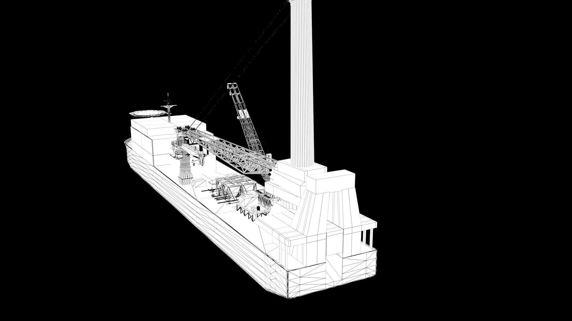 Ship DELMA 2000 Pipelay Crane Vessel 3D model | CGTrader