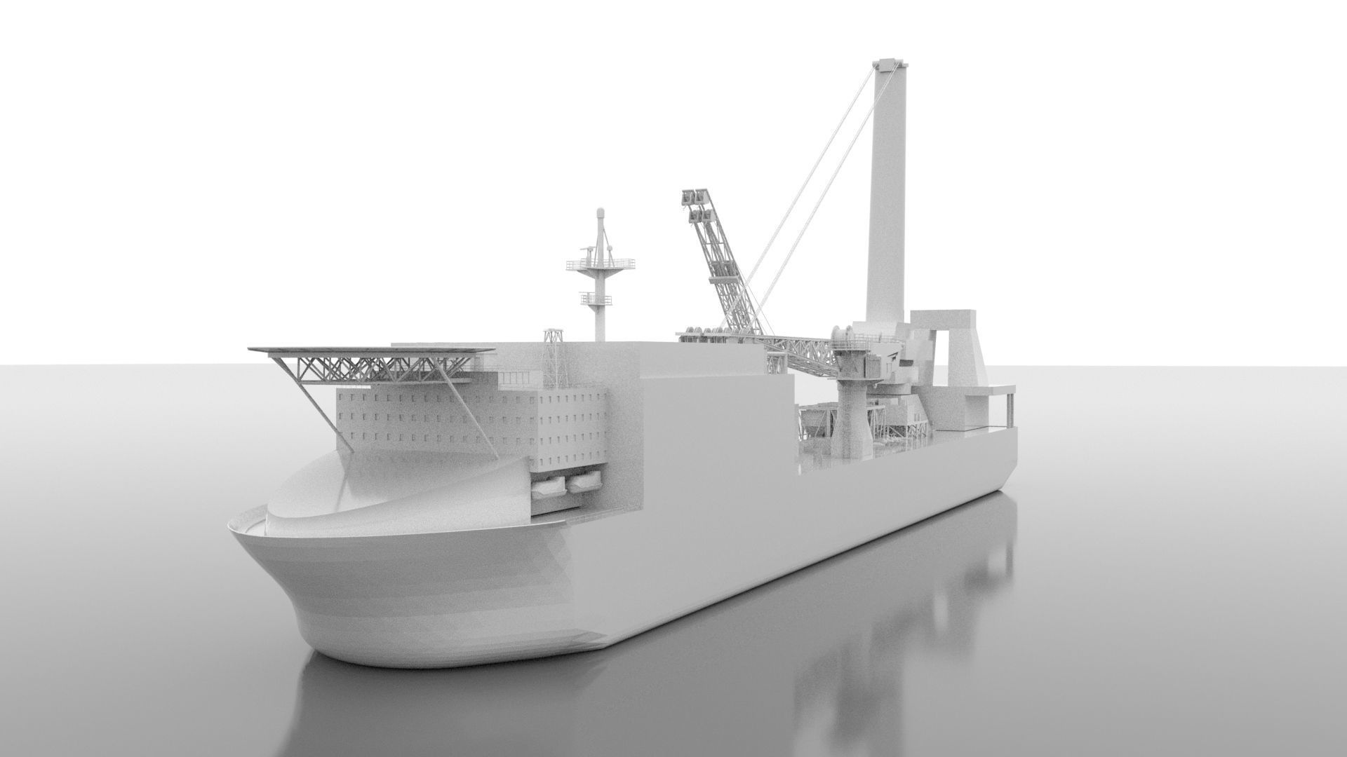 Ship DELMA 2000 Pipelay Crane Vessel 3D model | CGTrader