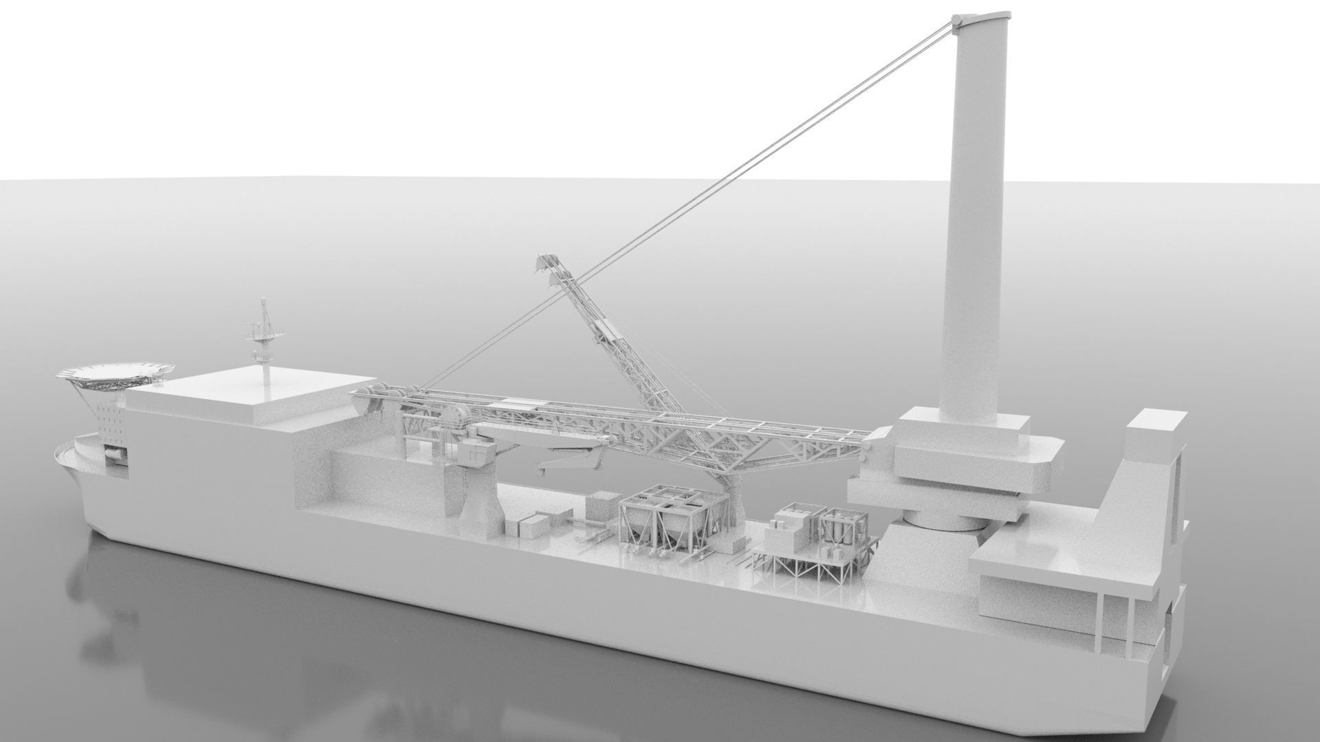 Ship DELMA 2000 Pipelay Crane Vessel 3D model | CGTrader
