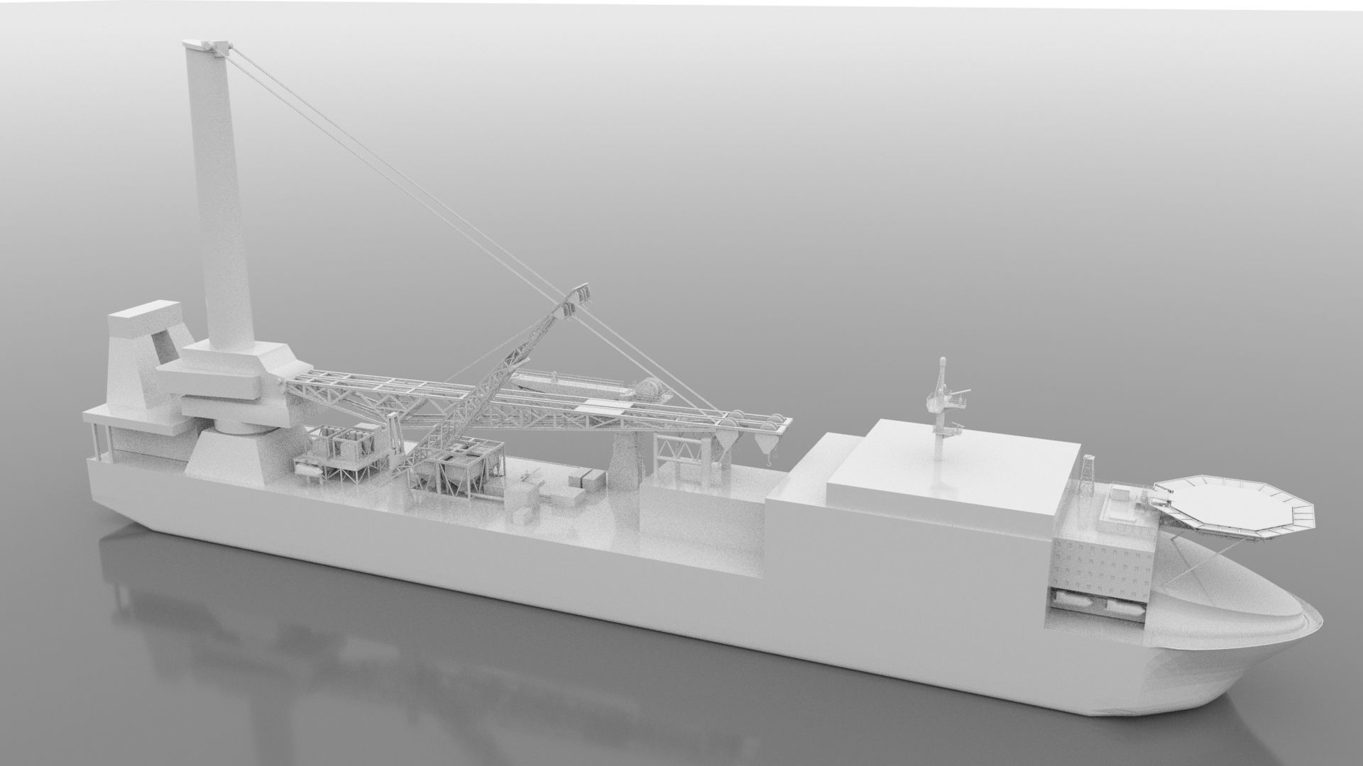 Ship DELMA 2000 Pipelay Crane Vessel 3D model | CGTrader