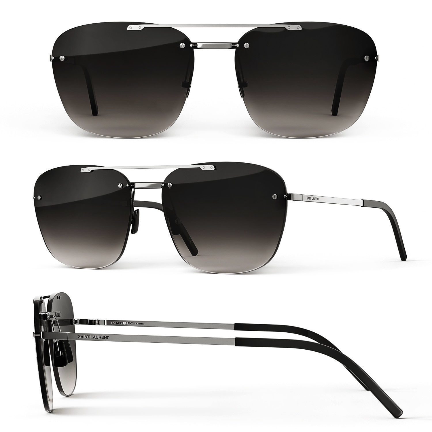 Sunglasses Saint Laurent SL-309-Rimless 3D model rigged | CGTrader