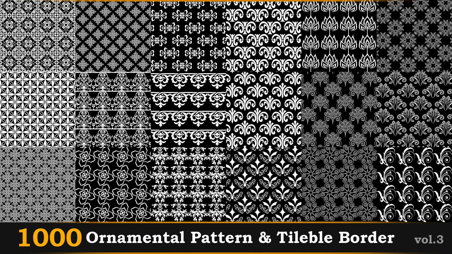 1000 Ornamental Alpha Patterns And Tileable Borders Vol-3 Texture ...