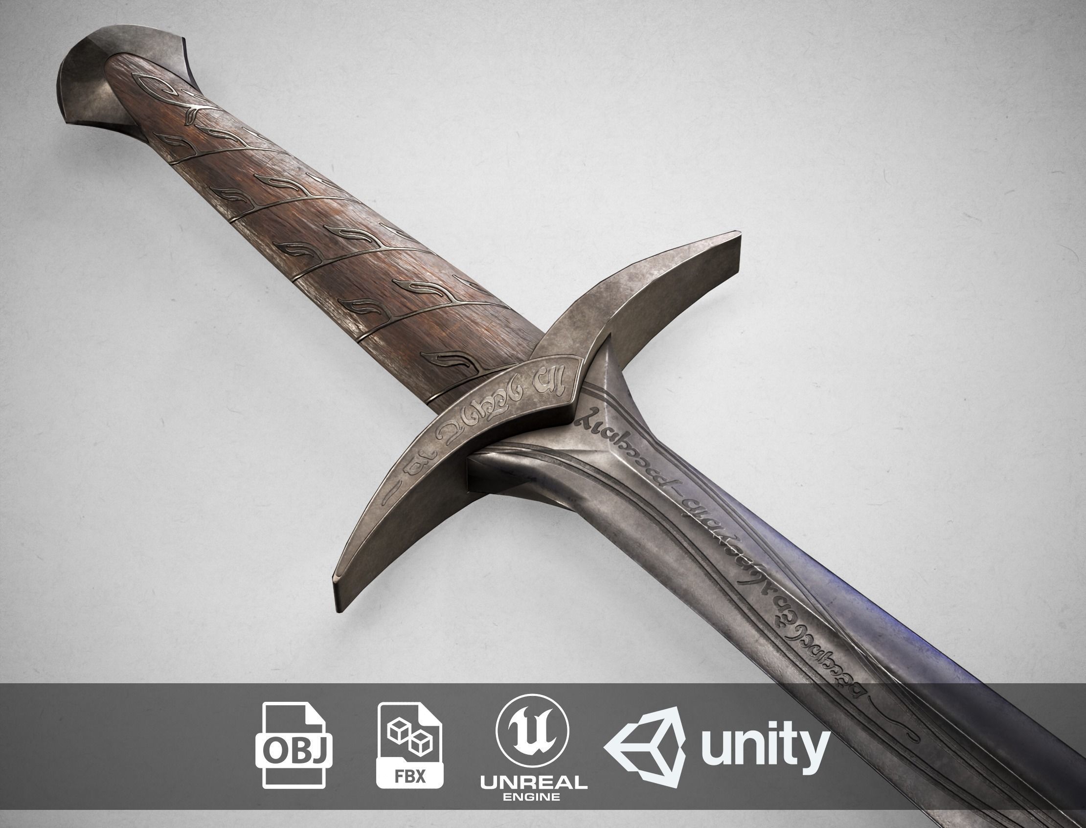 3D model Sting Sword from The Hobbit - Lord Of The Rings Dagger VR / AR ...
