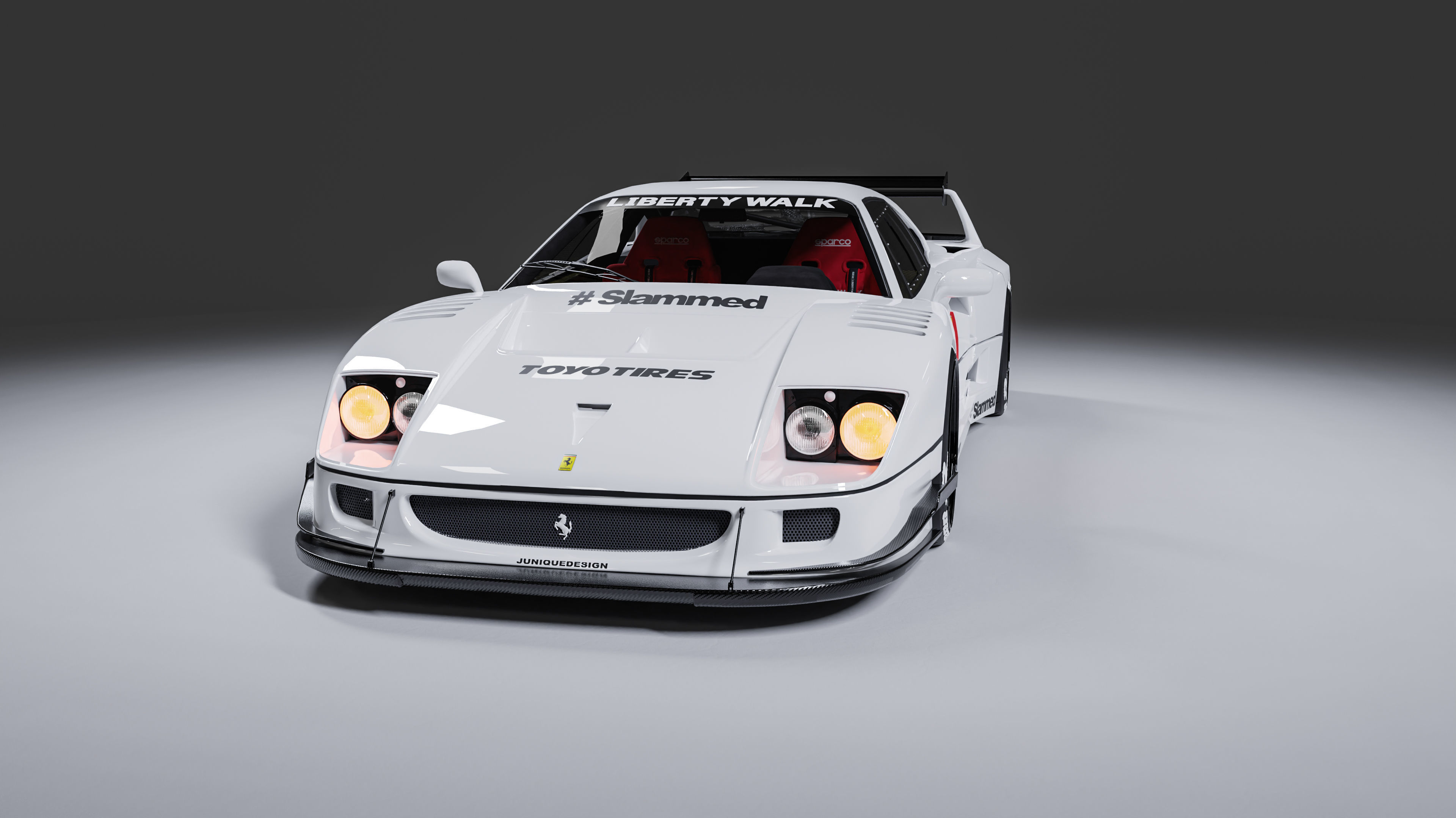 Ferrari F40 Liberty Walk LB 3D model rigged | CGTrader