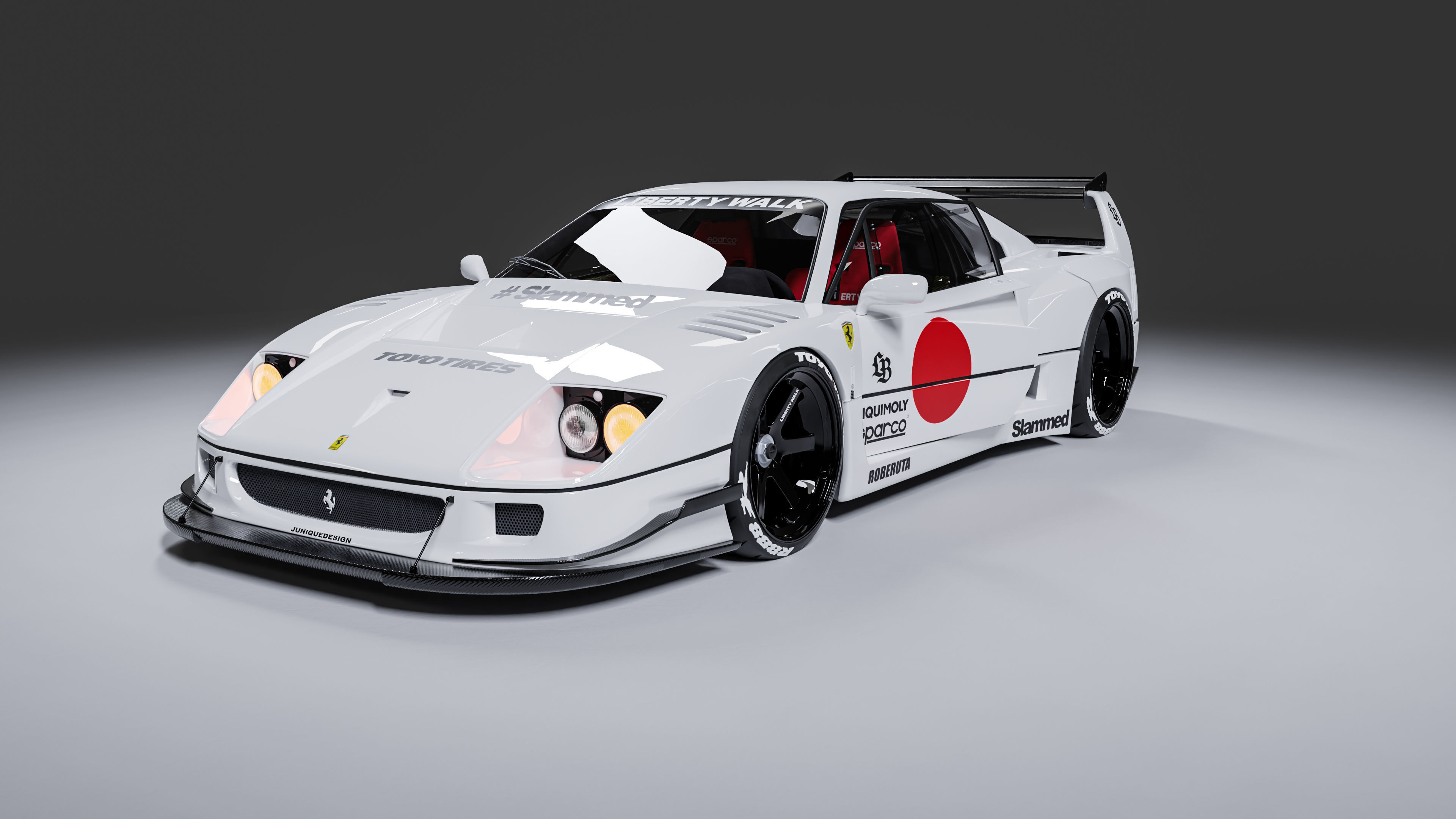 Ferrari F40 Liberty Walk LB 3D model rigged | CGTrader
