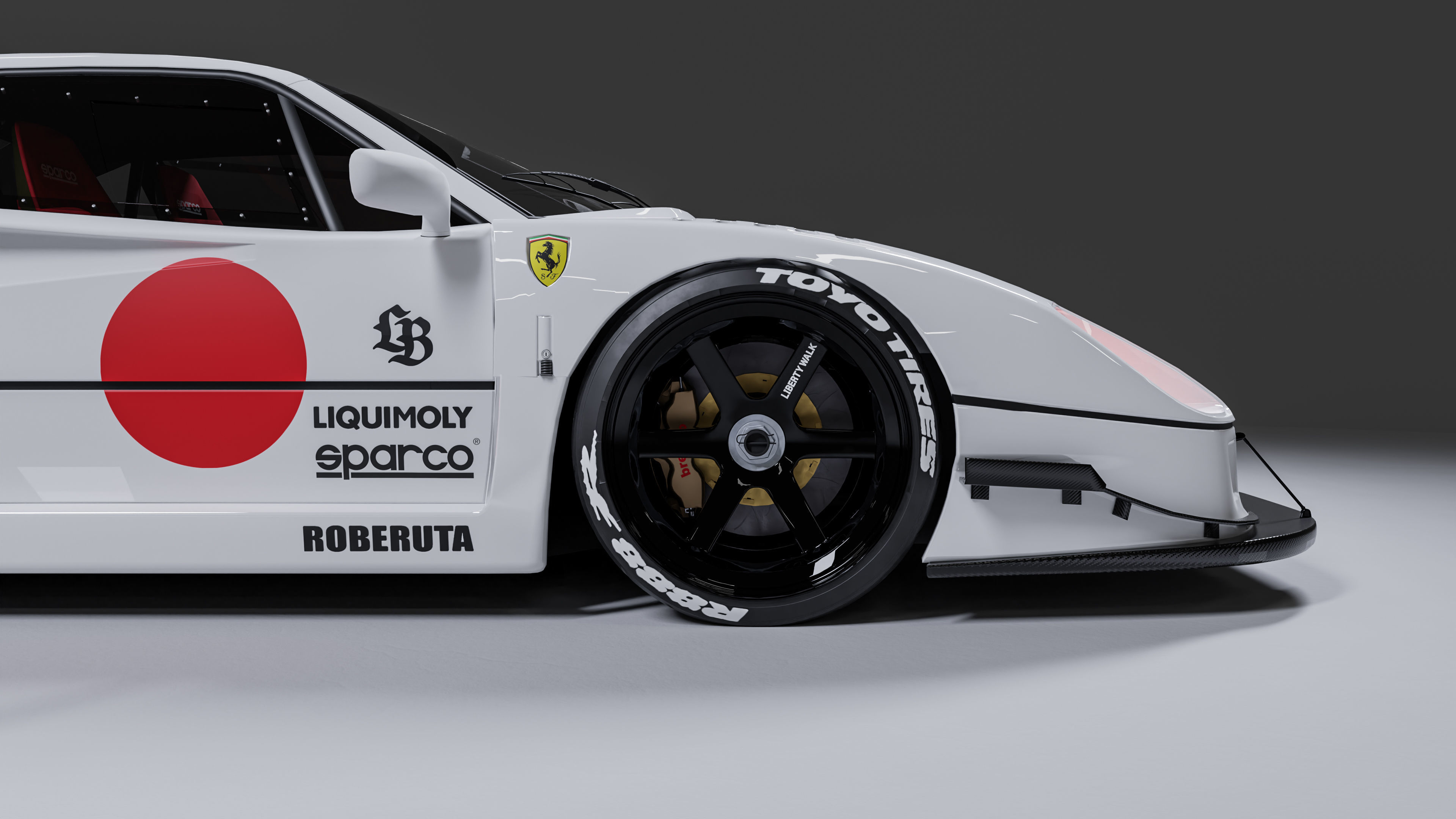 Ferrari F40 Liberty Walk LB 3D model rigged | CGTrader